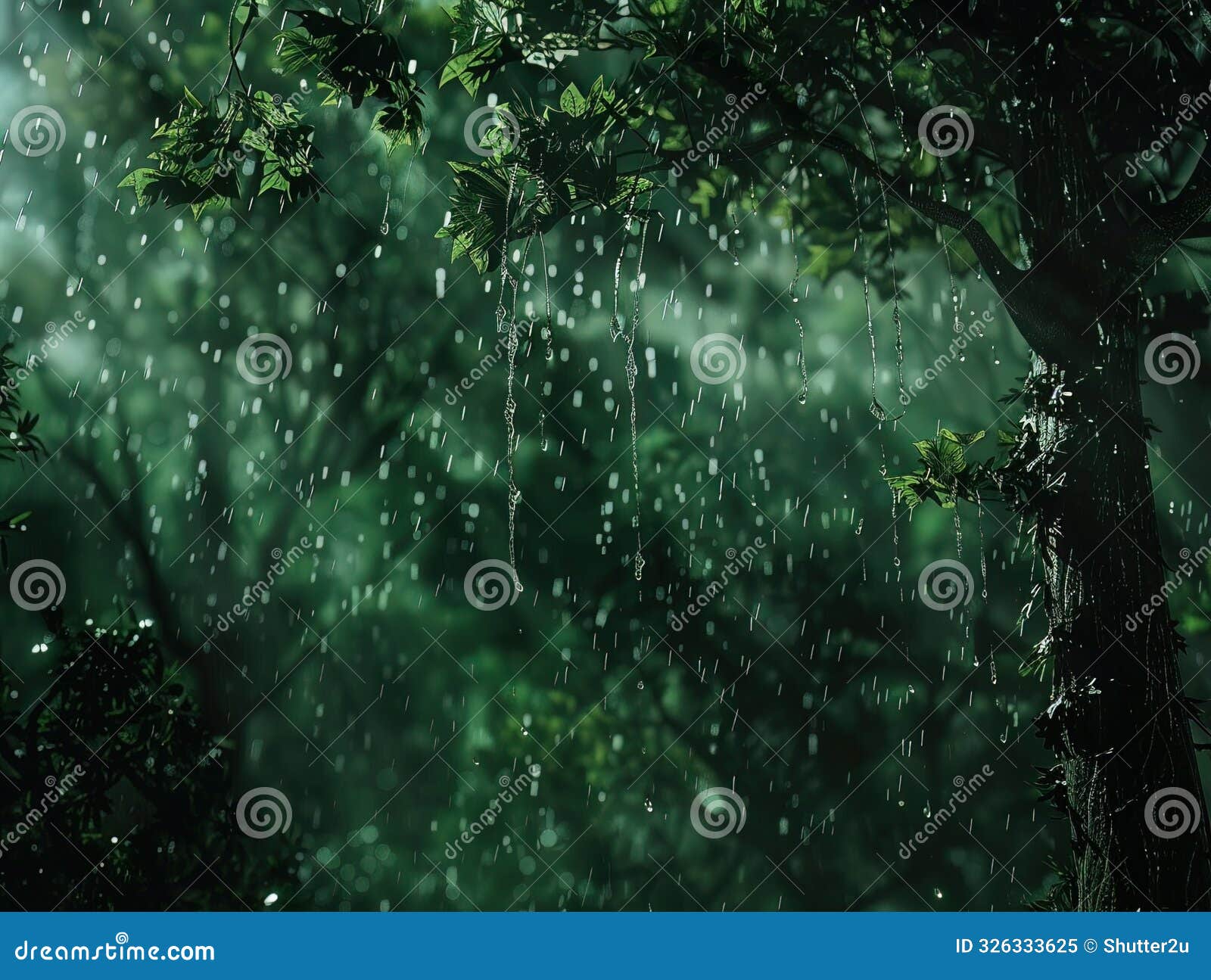 3D Realistic Animation Of A Forest Crying With Tears Flowing From Tree ...