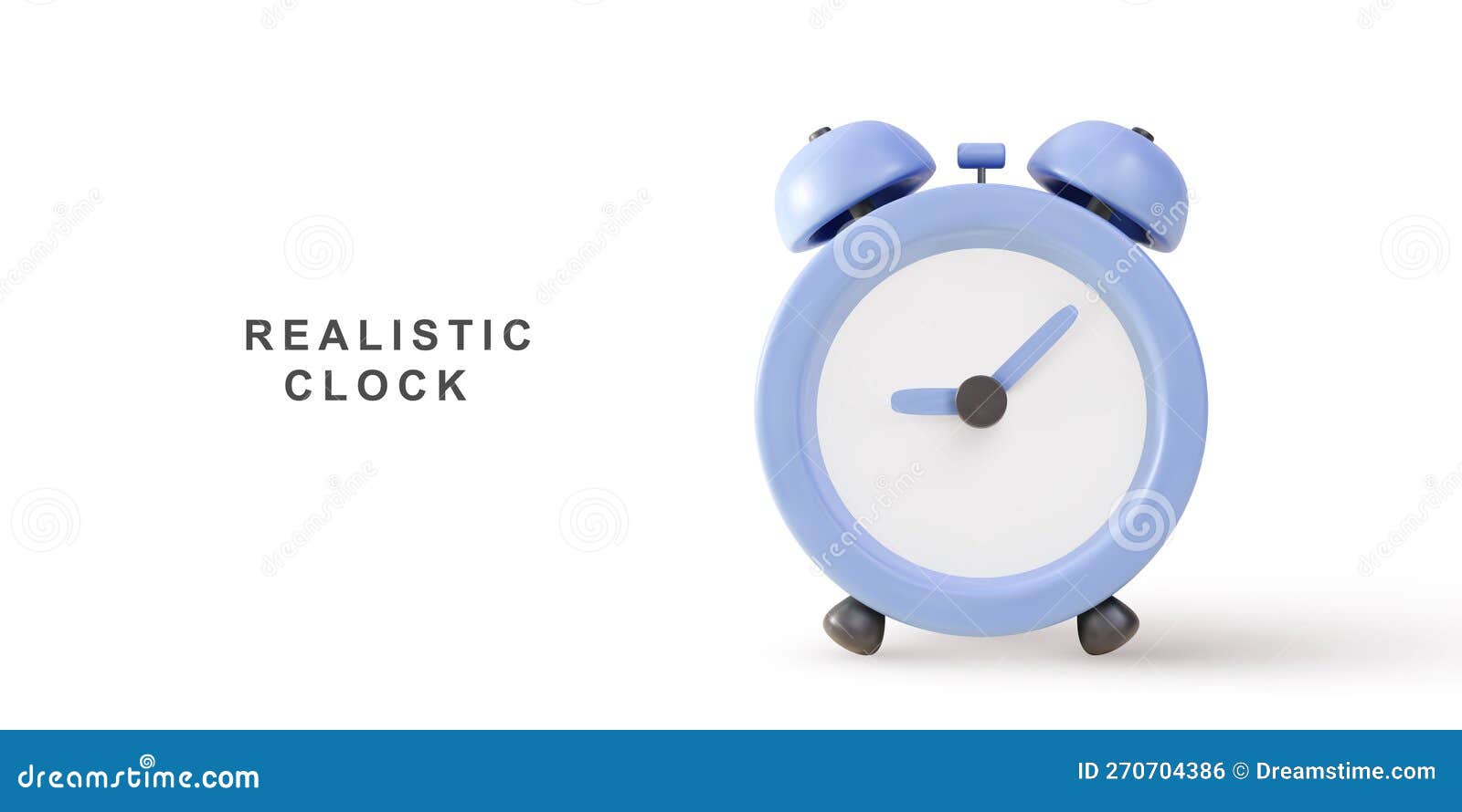 3d Realistic Blue Clock. Vector Illustration Stock Vector ...
