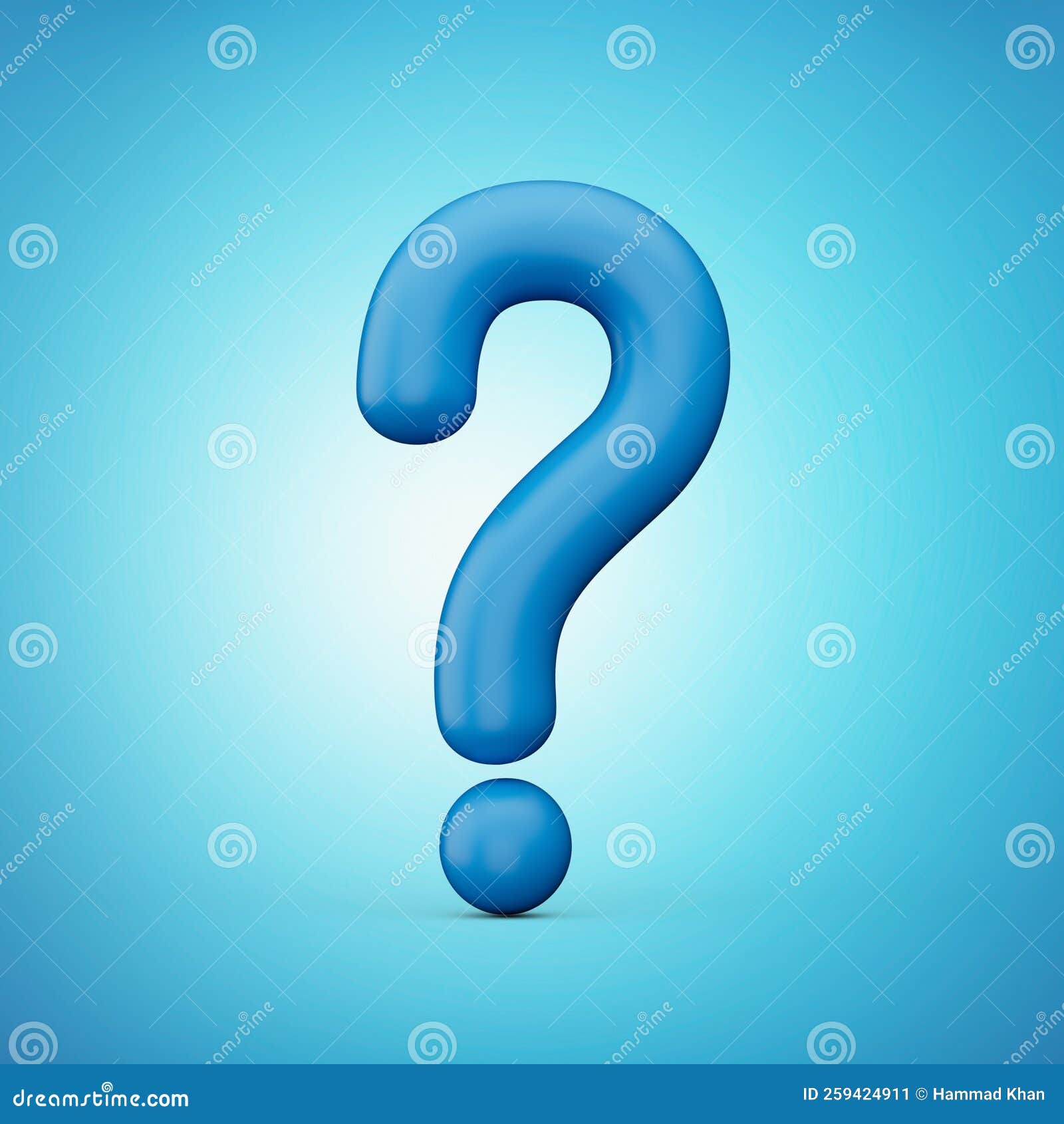 3d Realistic Blue Question Mark 3d Illustration Stock Illustration ...