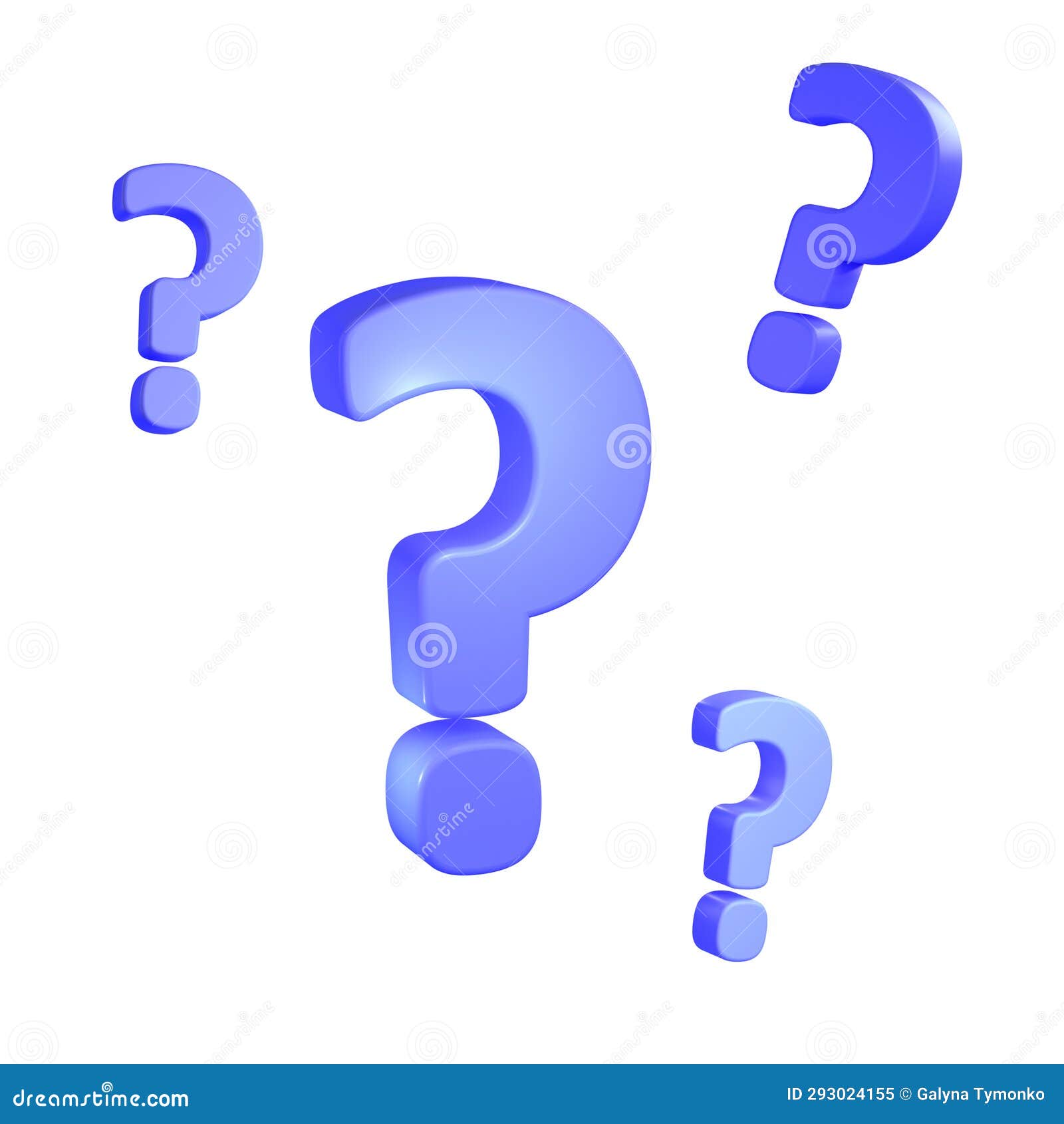 3d Realistic Blue Question Marks. Luxury Template Decorative Design ...