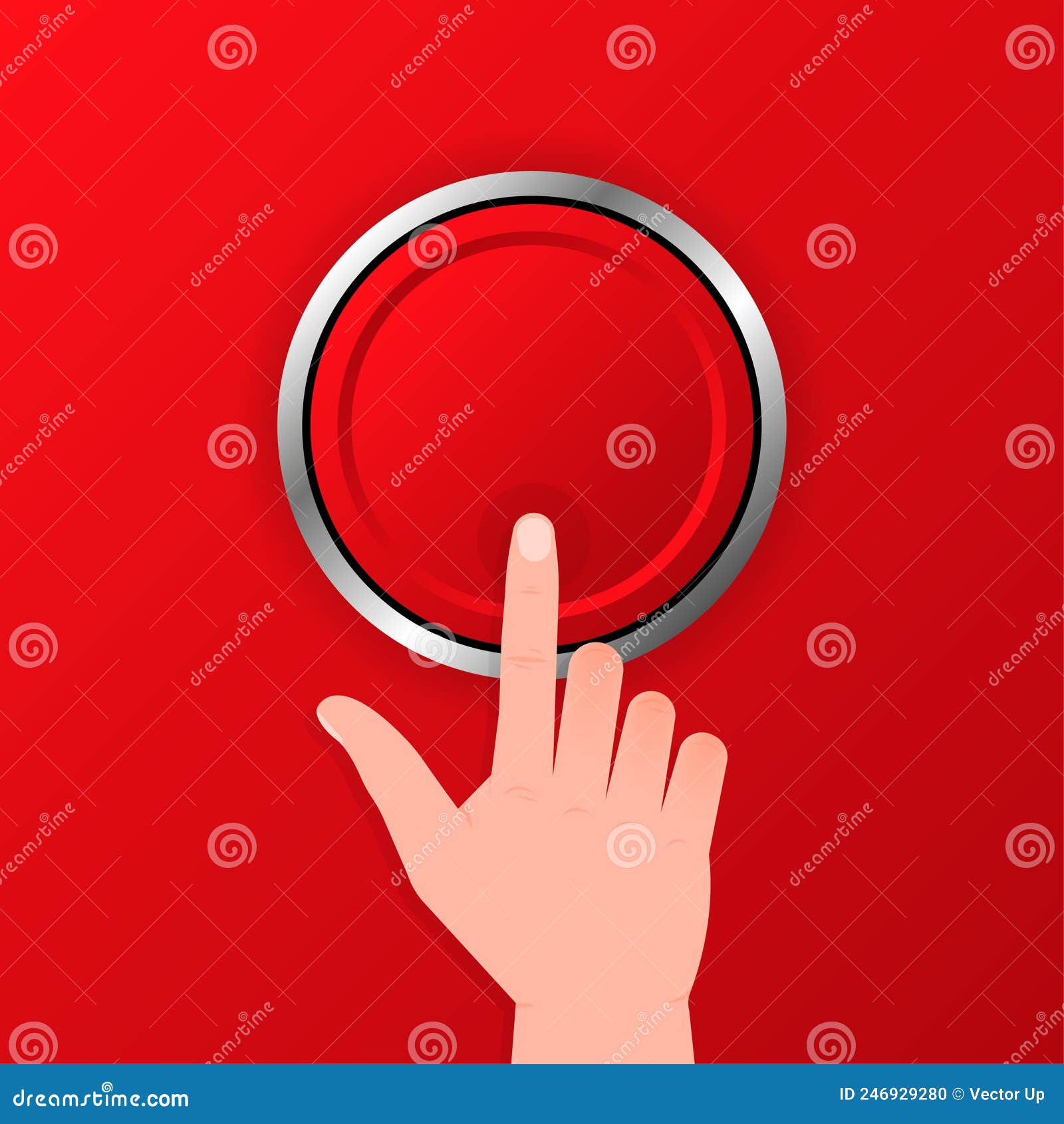 3D Realistic Button on Black Background. Vector Illustration Stock ...