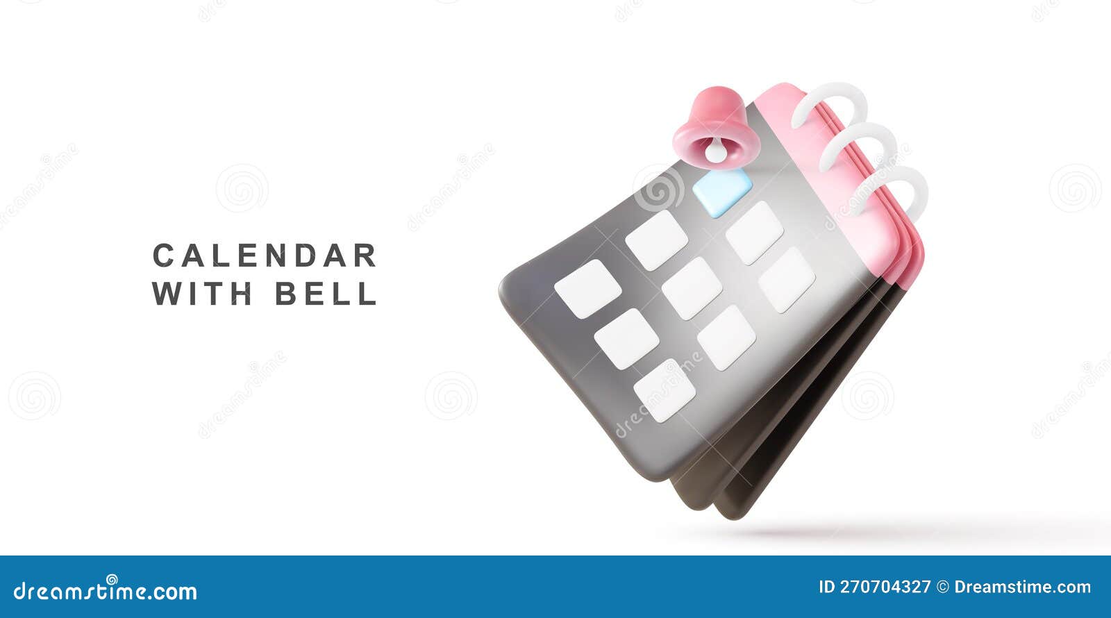 3d Realistic Calendar with Bell. Vector Illustration Stock Vector ...