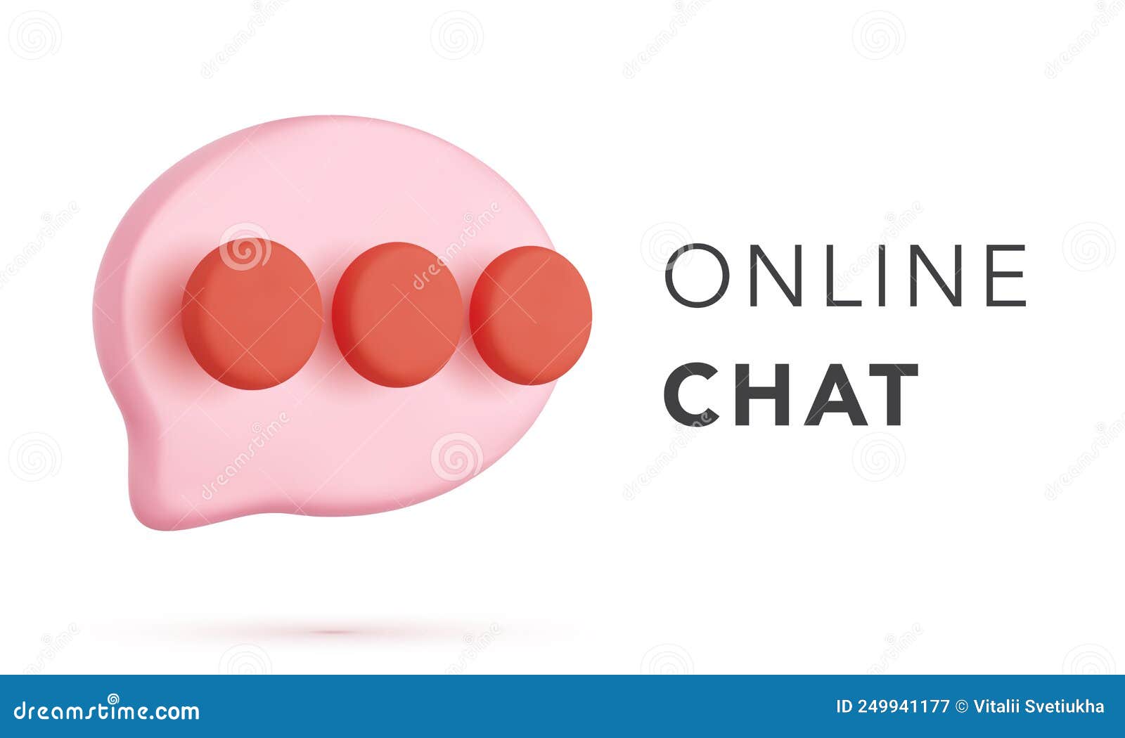 3d Realistic Chat Icon. Concept Design for Promo Banner. Vector ...