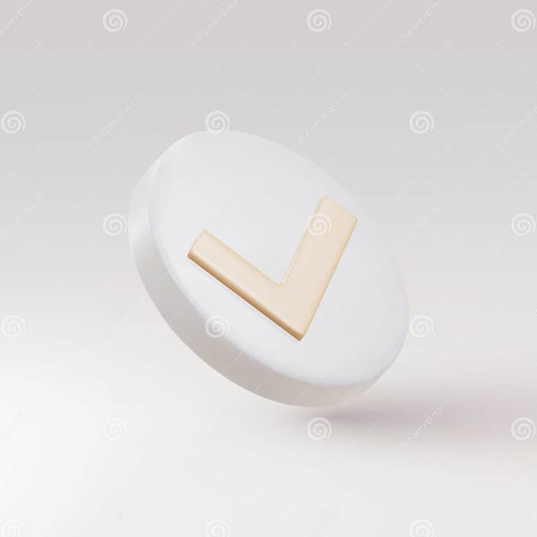 3d Realistic Check Mark Button - OK, App Icon. Vector Illustration ...