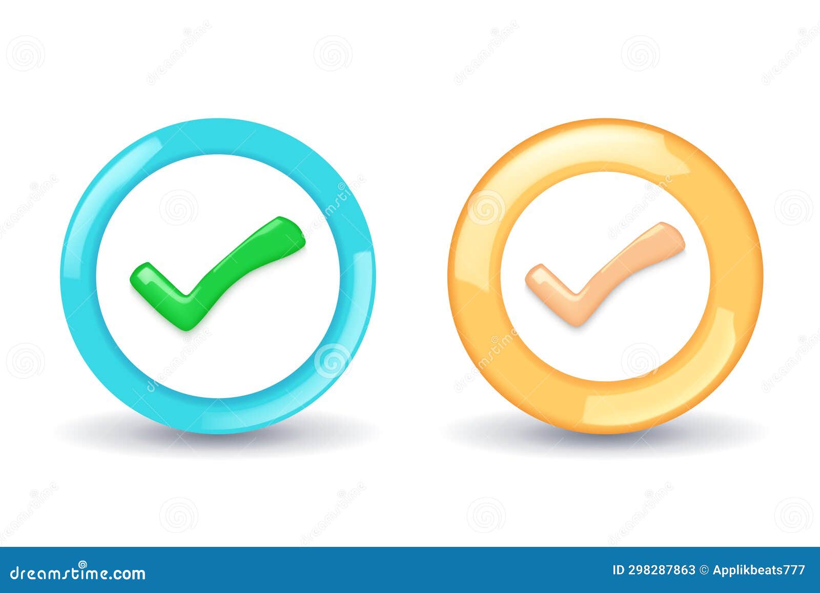 3D Realistic Check Mark Button Vector Illustration Stock Vector ...
