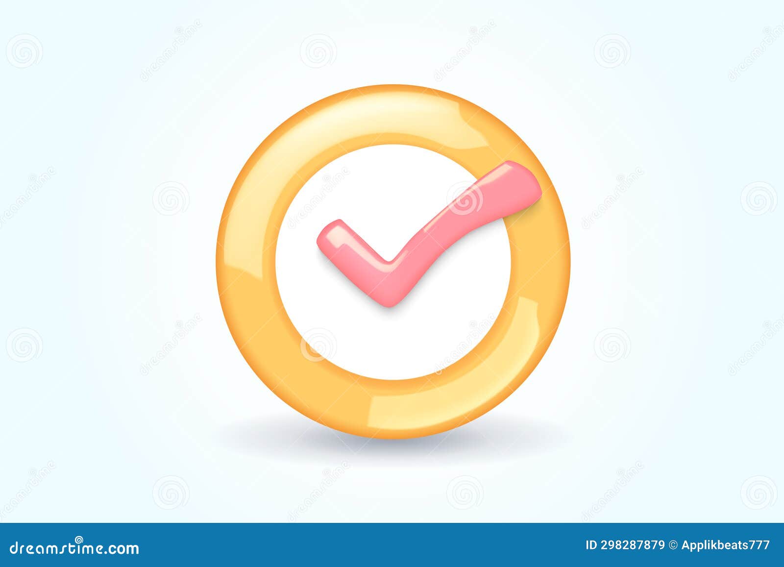 3D Realistic Check Mark Button Vector Illustration Stock Vector ...