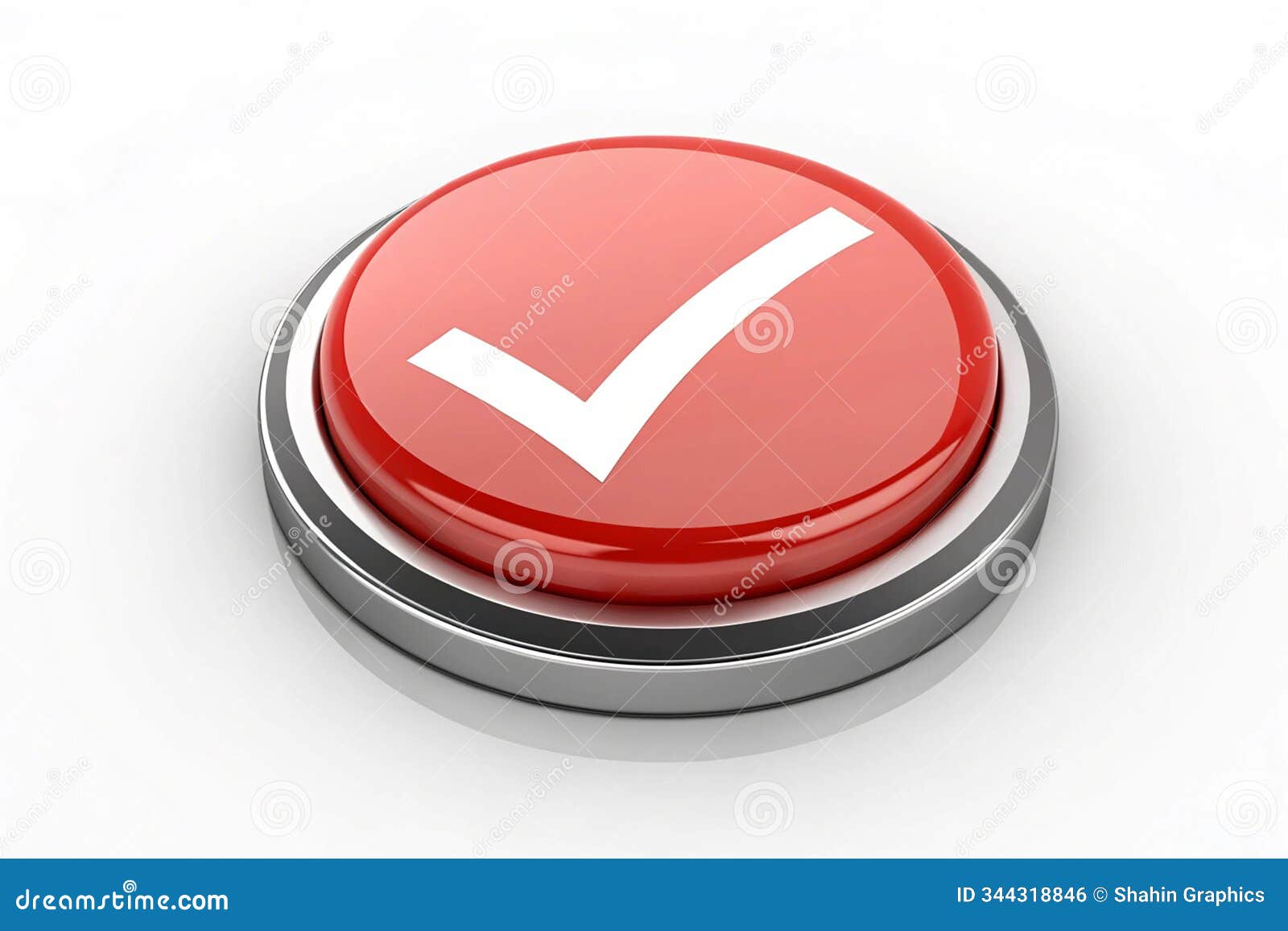 3D Realistic Check Mark Button Illustration Stock Illustration ...
