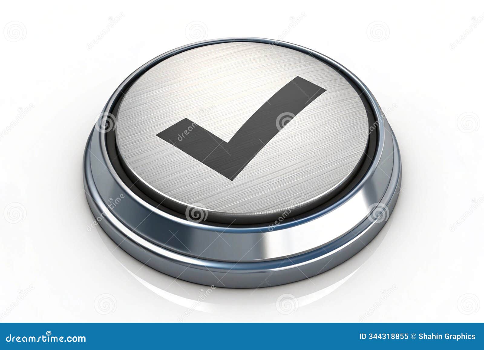 3D Realistic Check Mark Button Illustration Stock Illustration ...