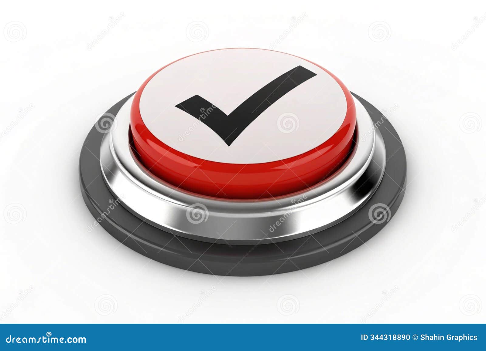 3D Realistic Check Mark Button Illustration Stock Illustration ...