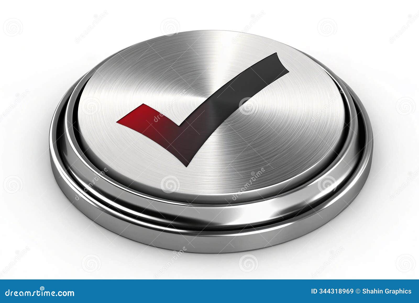 3D Realistic Check Mark Button Illustration Stock Illustration ...