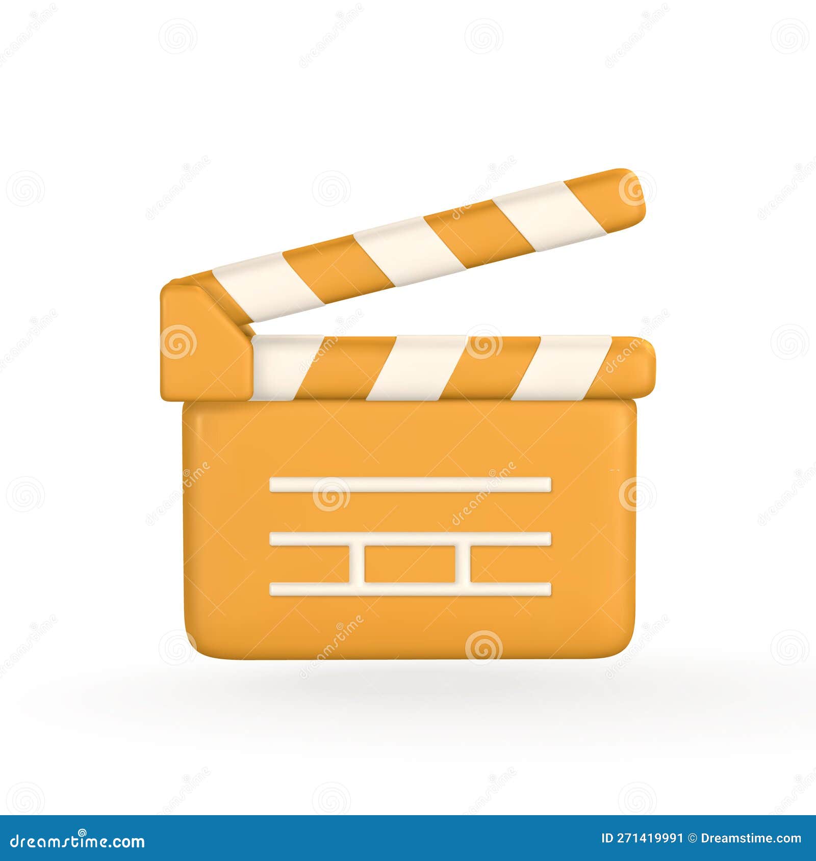 3d Realistic Clapperboard. Movie Clapper Board in Plastic Cartoon Style ...