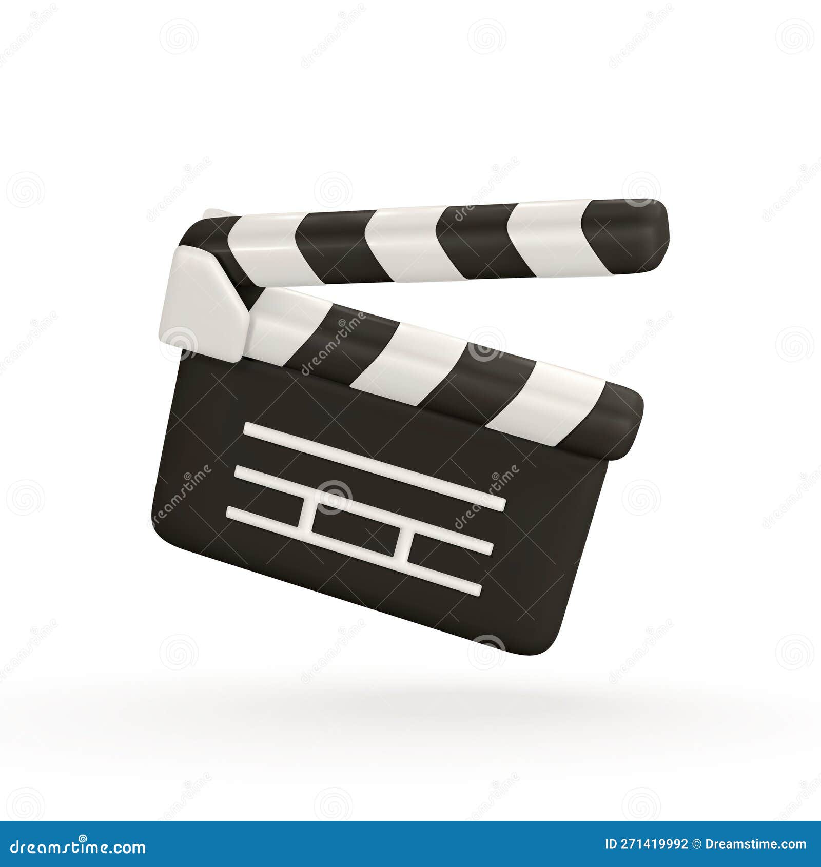 3d Realistic Clapperboard. Movie Clapper Board in Plastic Cartoon Style ...