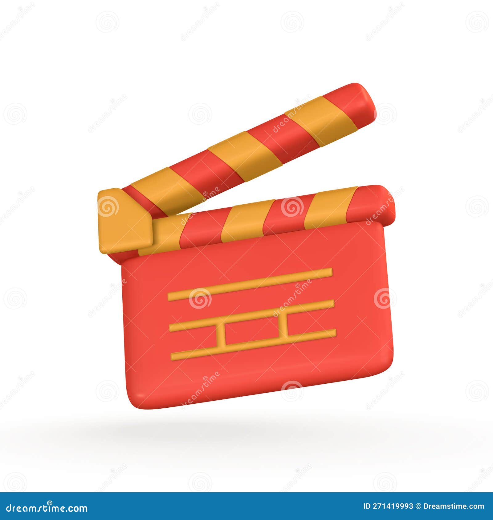 3d Realistic Clapperboard. Movie Clapper Board in Plastic Cartoon Style ...