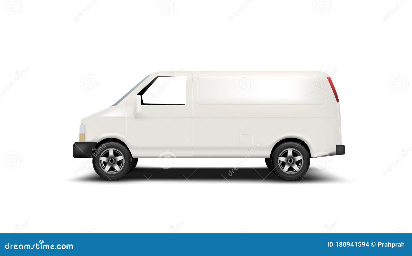 3D Realistic Clear White Van Side View Stock Vector - Illustration of ...