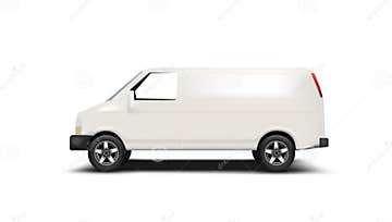 3D Realistic Clear White Van Side View Stock Vector - Illustration of ...