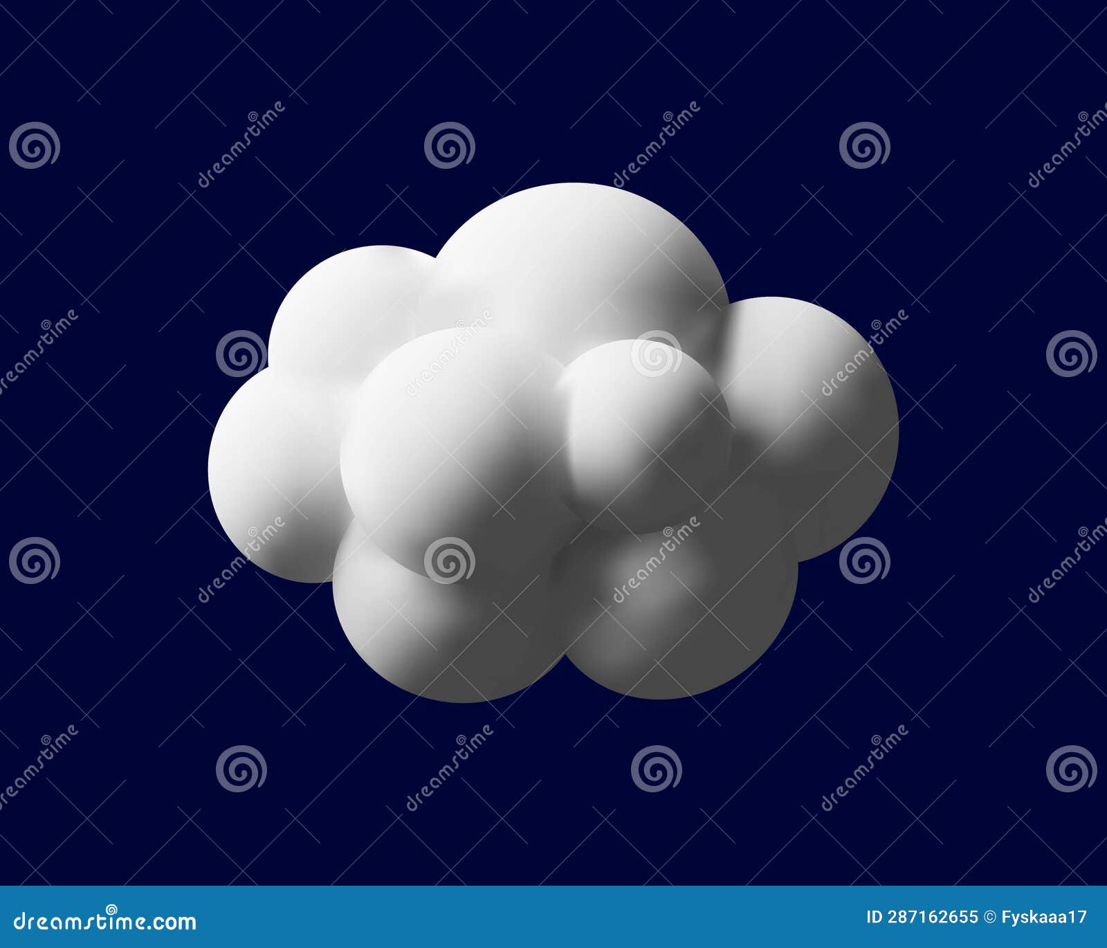 3D Realistic Cloud in Plastic Style Stock Vector - Illustration of ...