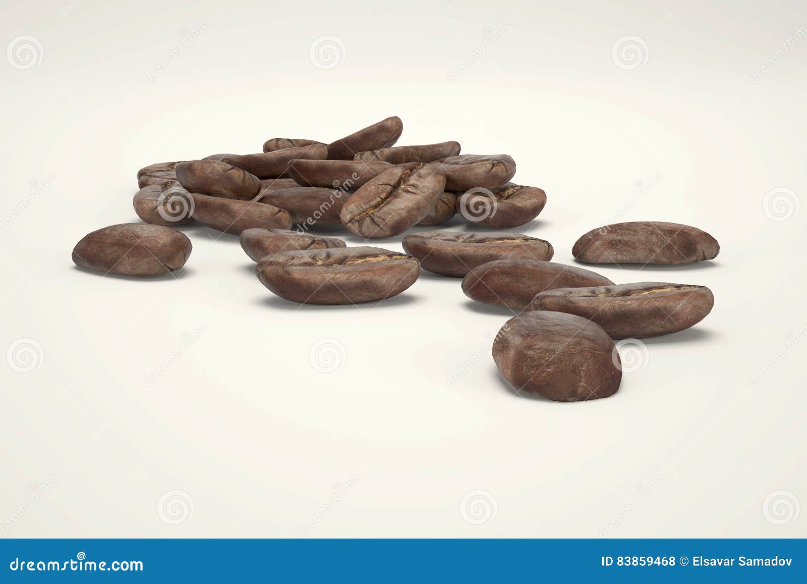 3d Realistic coffee beans stock illustration. Illustration of black ...