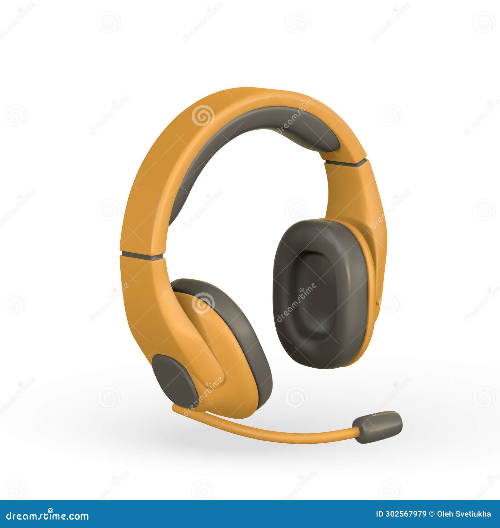 3d Realistic Colour Headphone in Plastic Cartoon Style. Vector ...