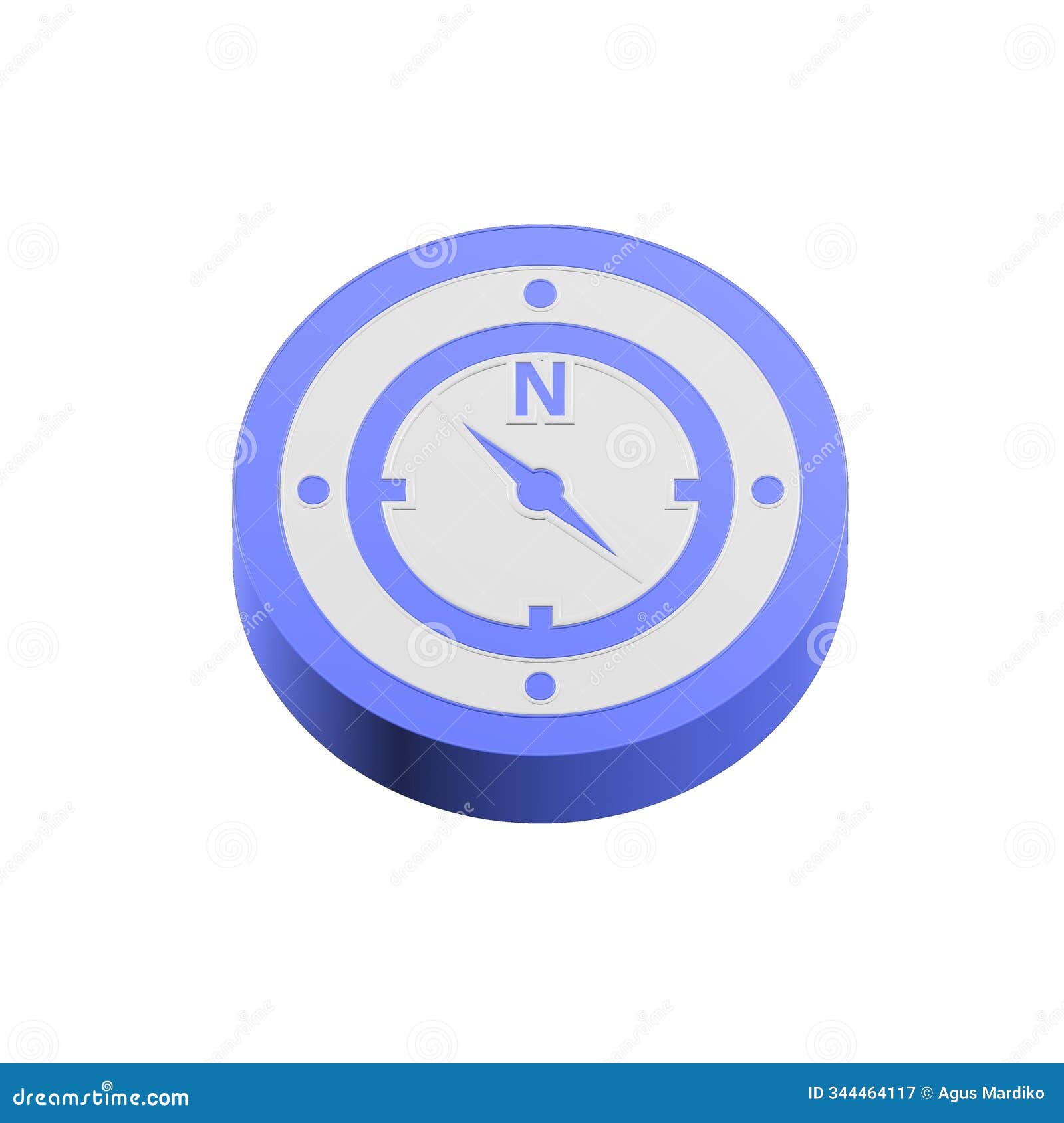 3d Realistic Compass on White Background Stock Illustration ...