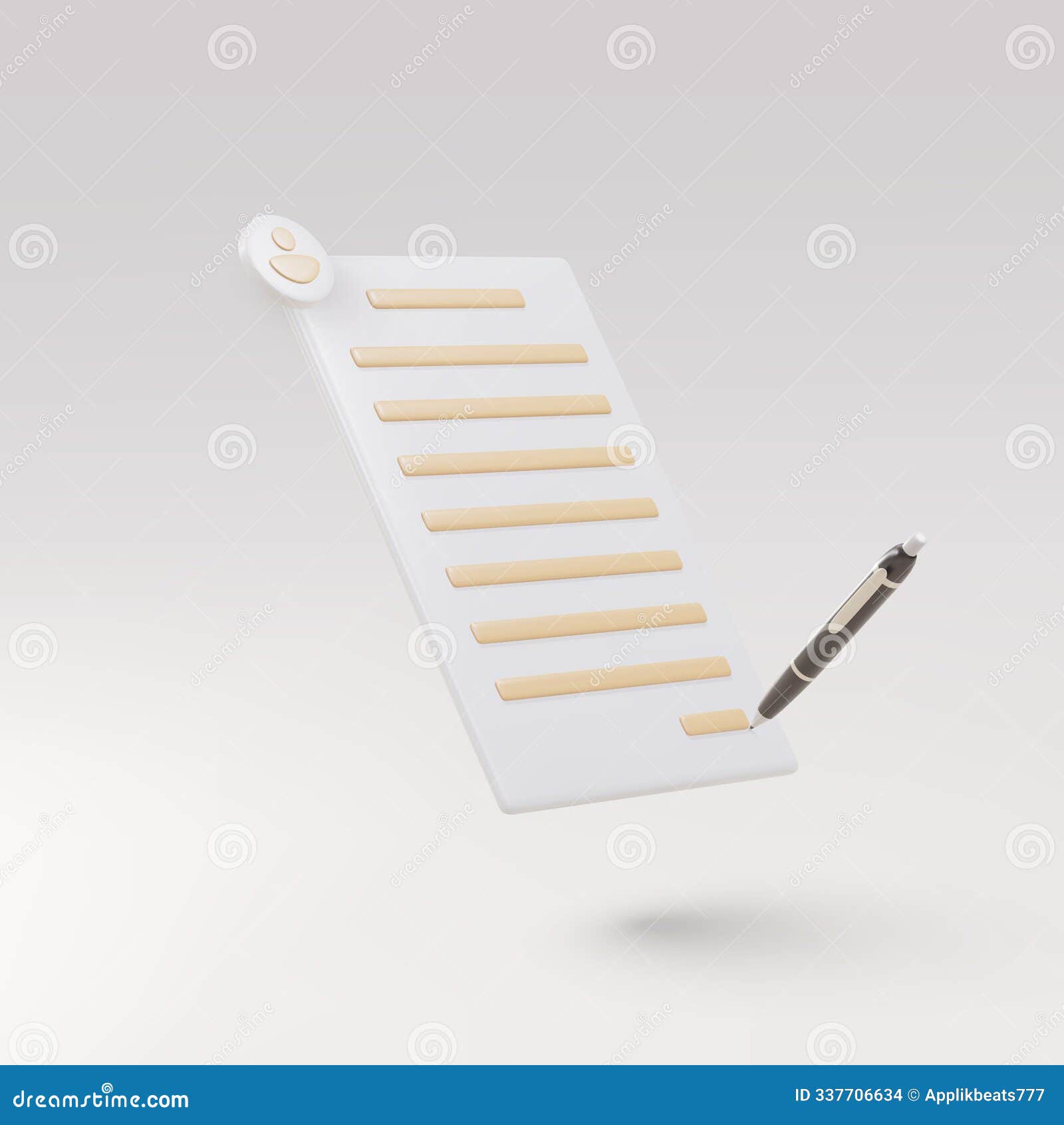 3d Realistic Copywriting, Writing Icon. Document and Pens. Vector ...