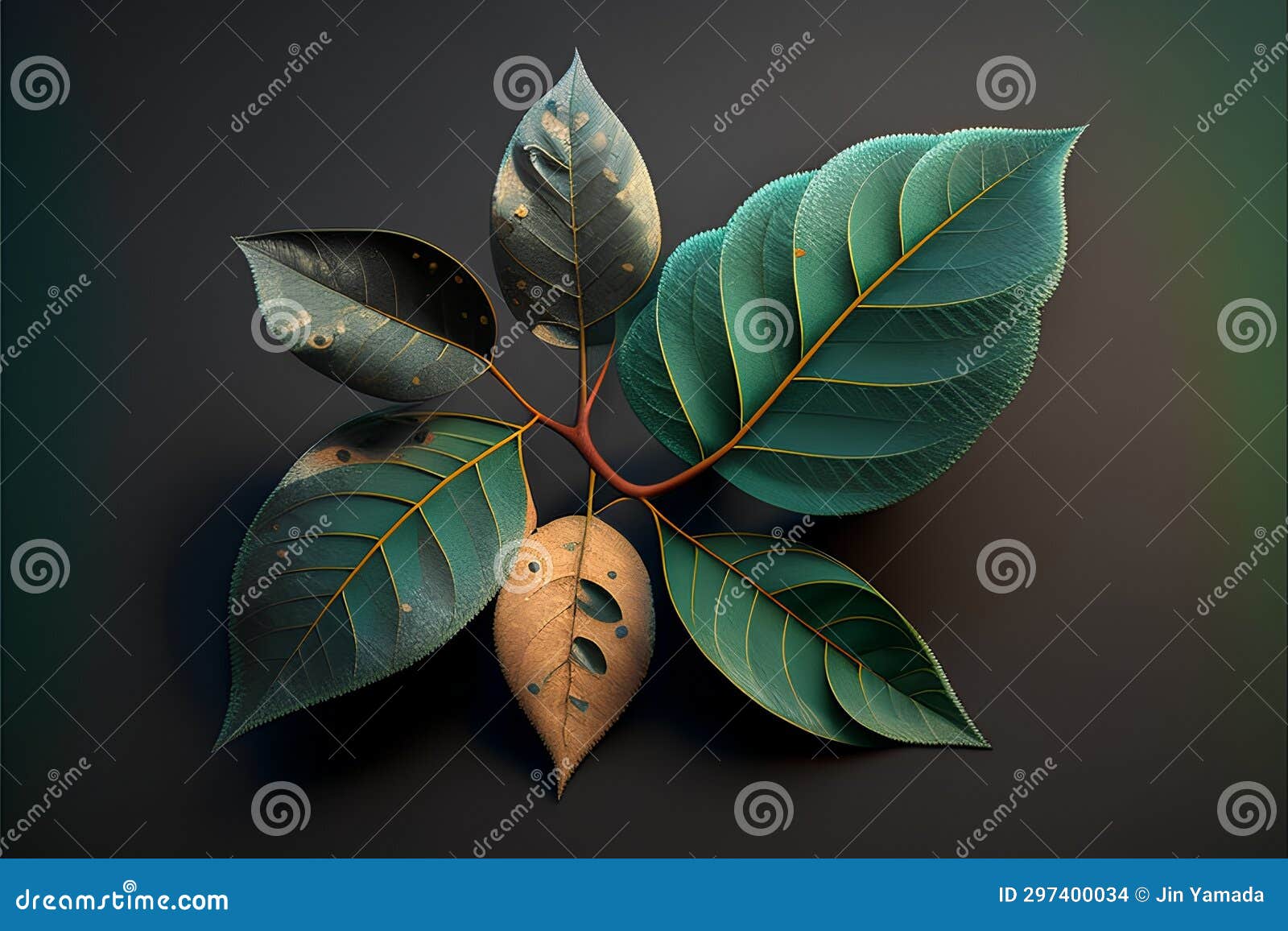 3D Realistic Detailed 3D Leaf. Vector Illustration Stock Illustration ...