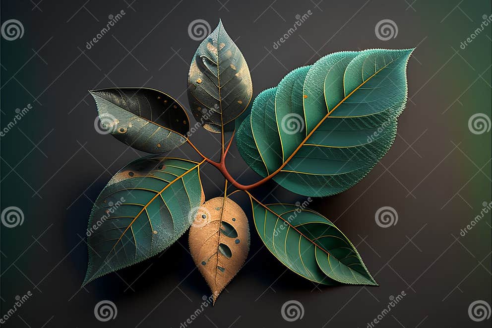 3D Realistic Detailed 3D Leaf. Vector Illustration Stock Illustration ...
