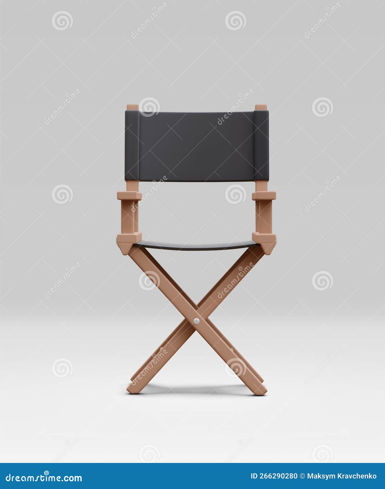 Realistic Director Chair With Video Camera; Spot Light; Film Reel And ...