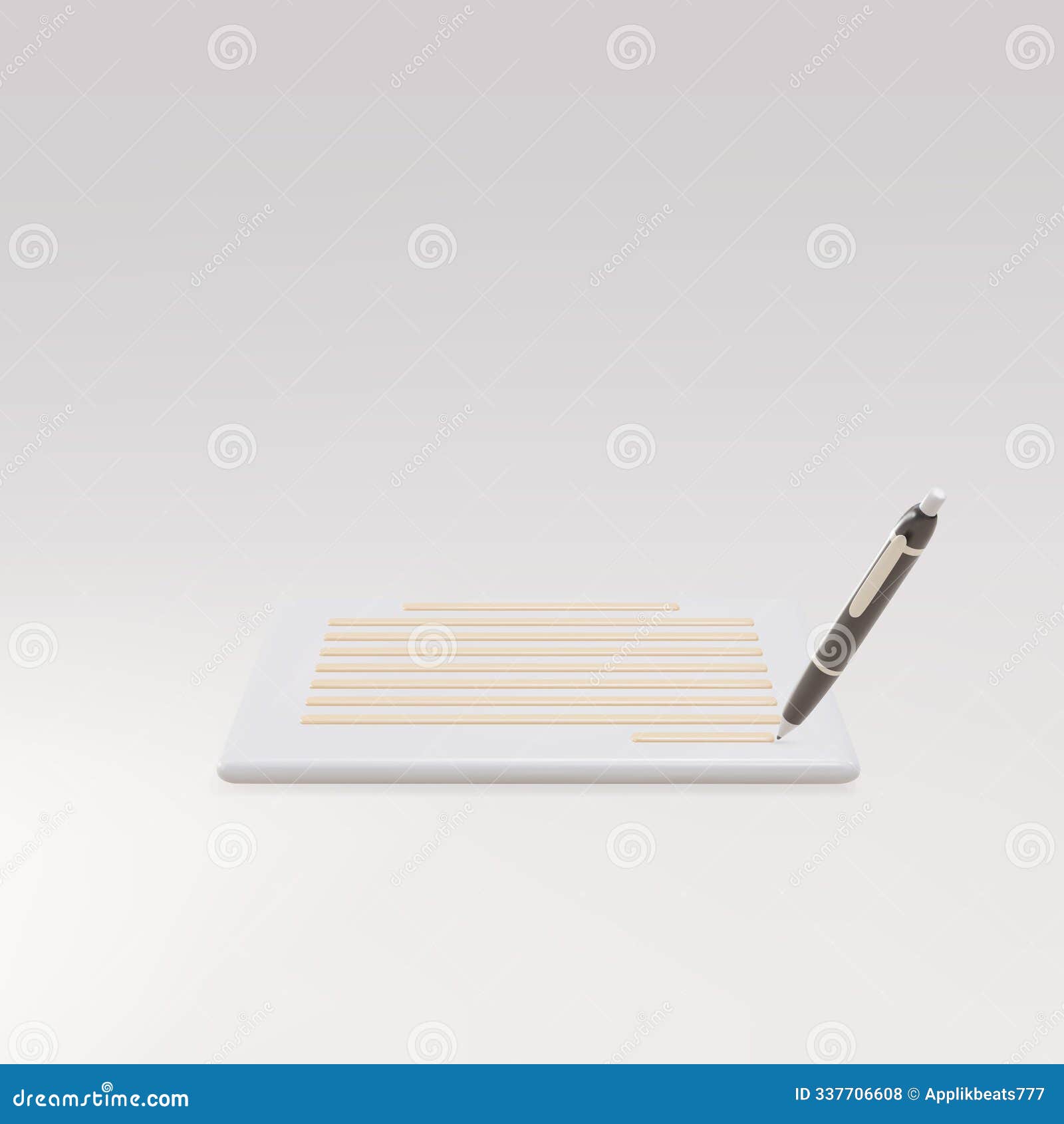 3d Realistic Documents and Pens Icon. Vector Illustration Stock ...