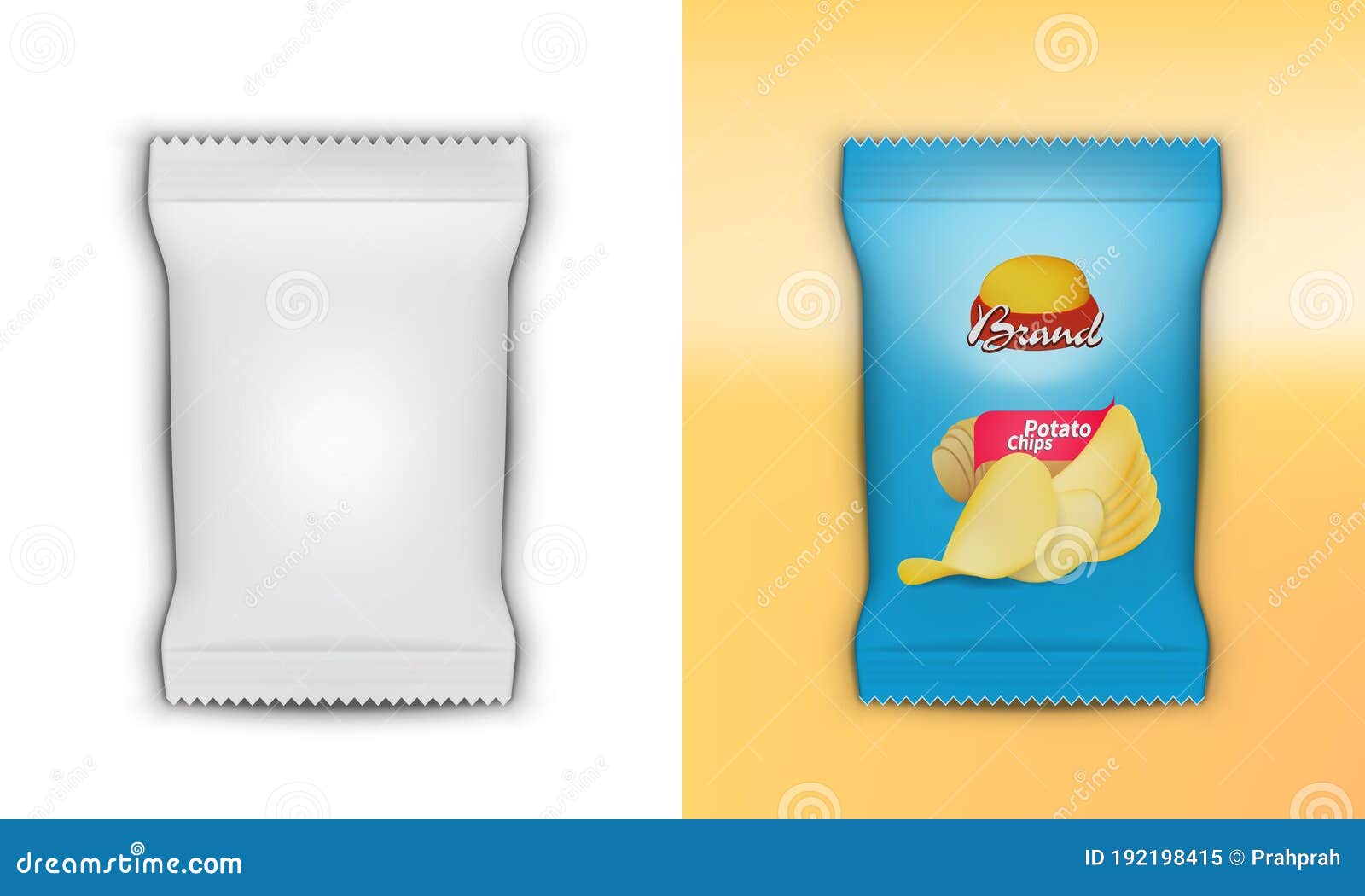 Plastic Crisps Pouch And Candy Wrap. Vector Illustration Of Single-use ...