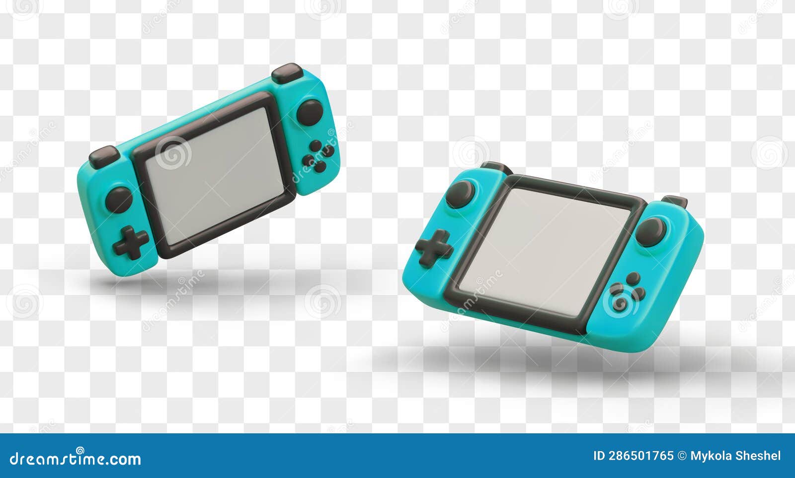 3d Realistic Game Handheld Console in Different Positions for Gamers ...