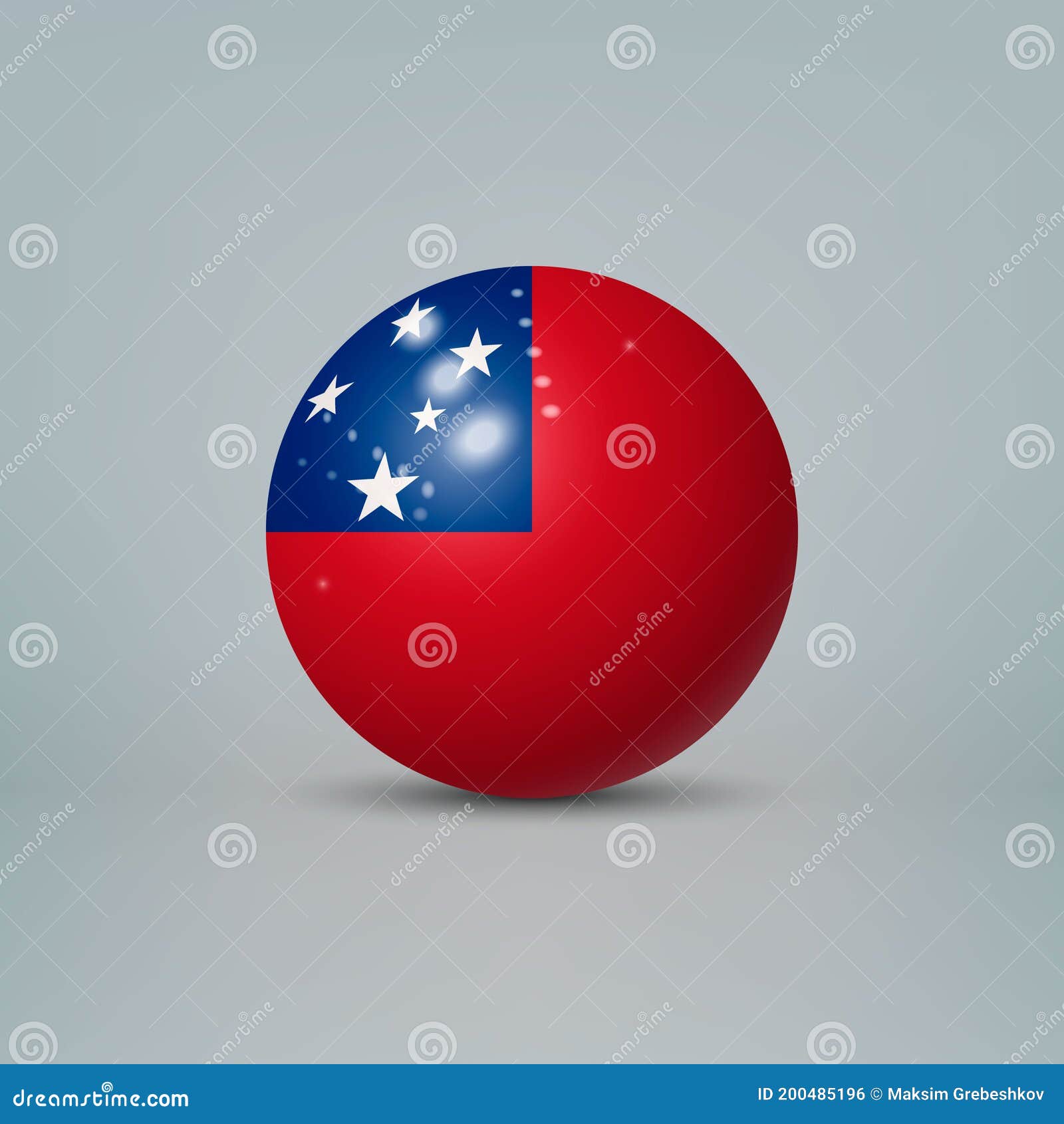 3d Realistic Glossy Plastic Ball or Sphere with Flag of Samoa Stock ...