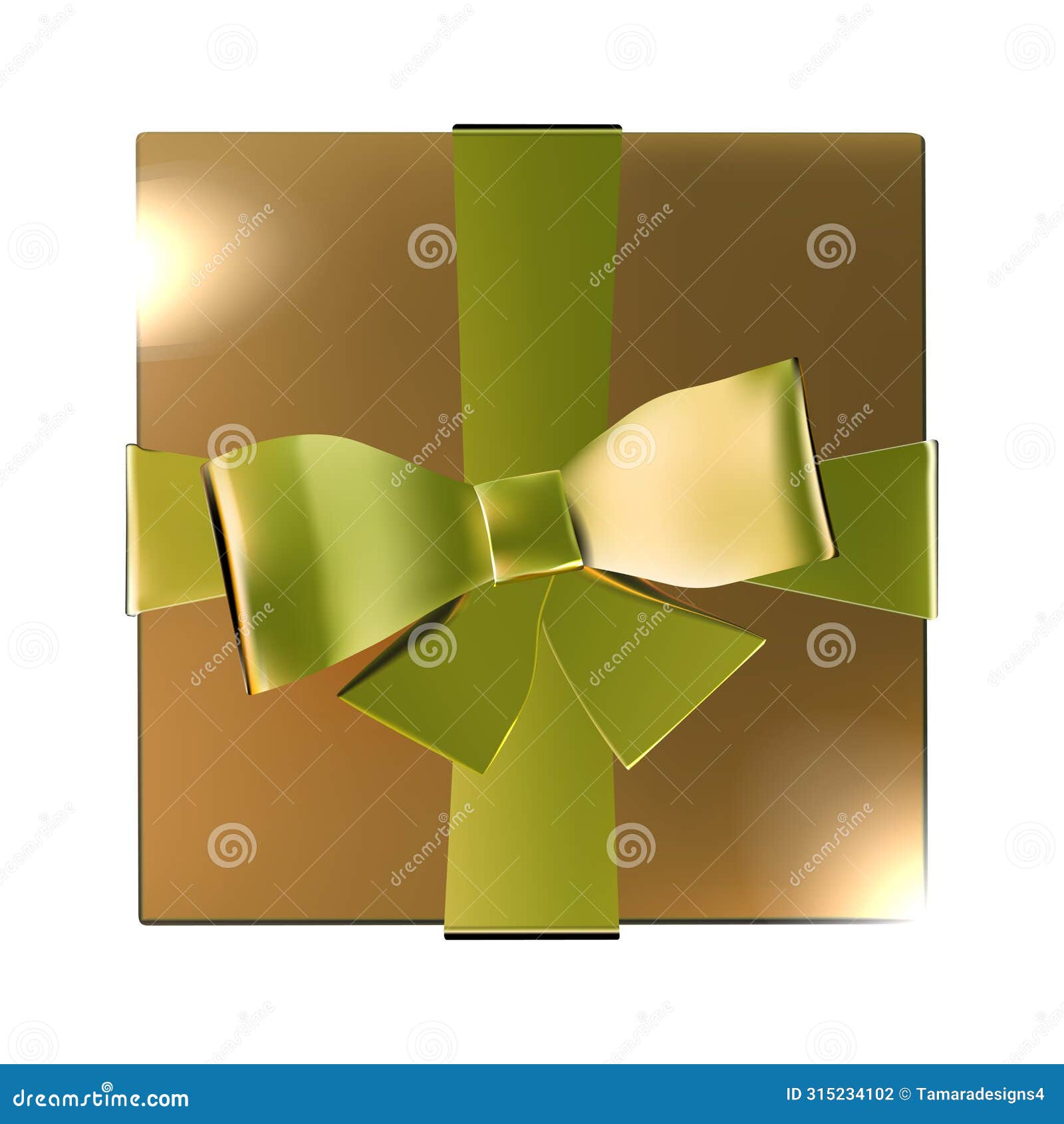 3D Realistic Golden Gift Box Top View Stock Vector - Illustration of ...