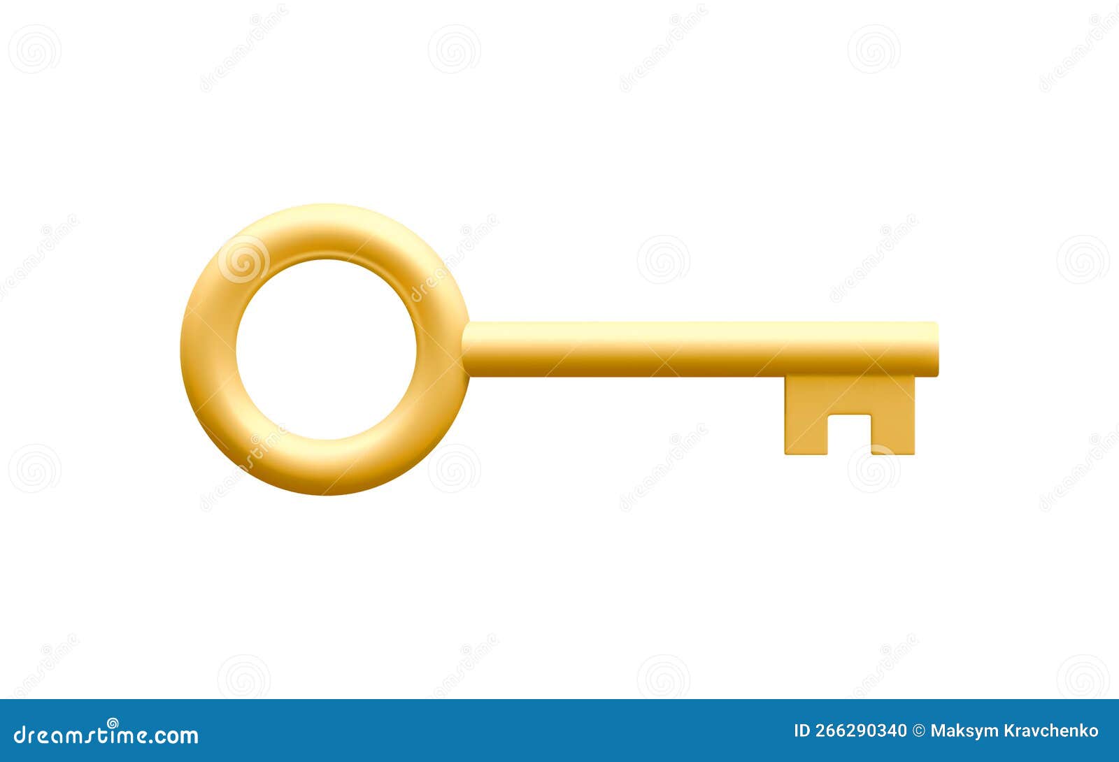 3d Realistic Golden Key Isolated in White Background. Vector ...
