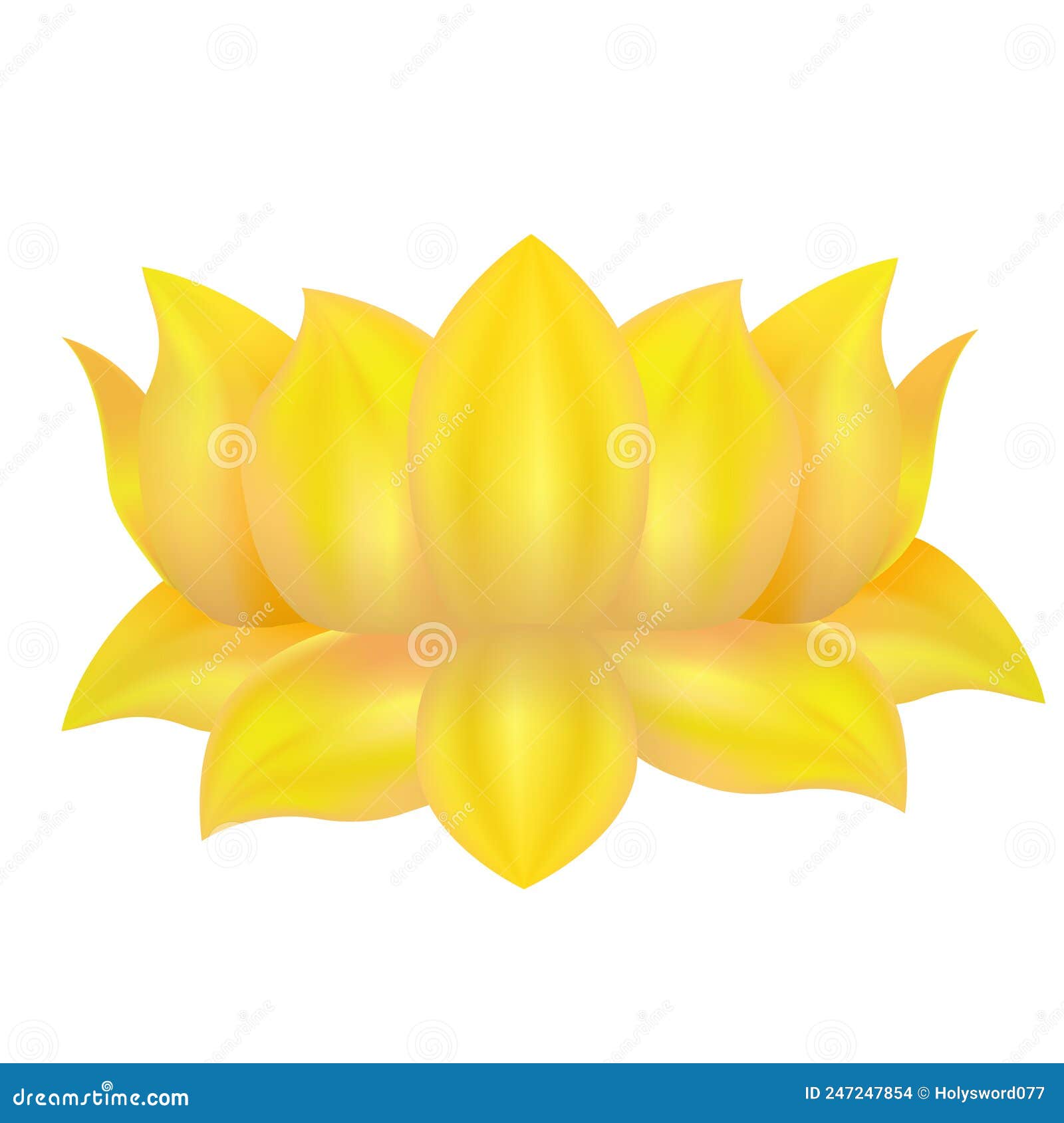 3d Realistic Golden Lotus Vector Illustration Stock Vector ...