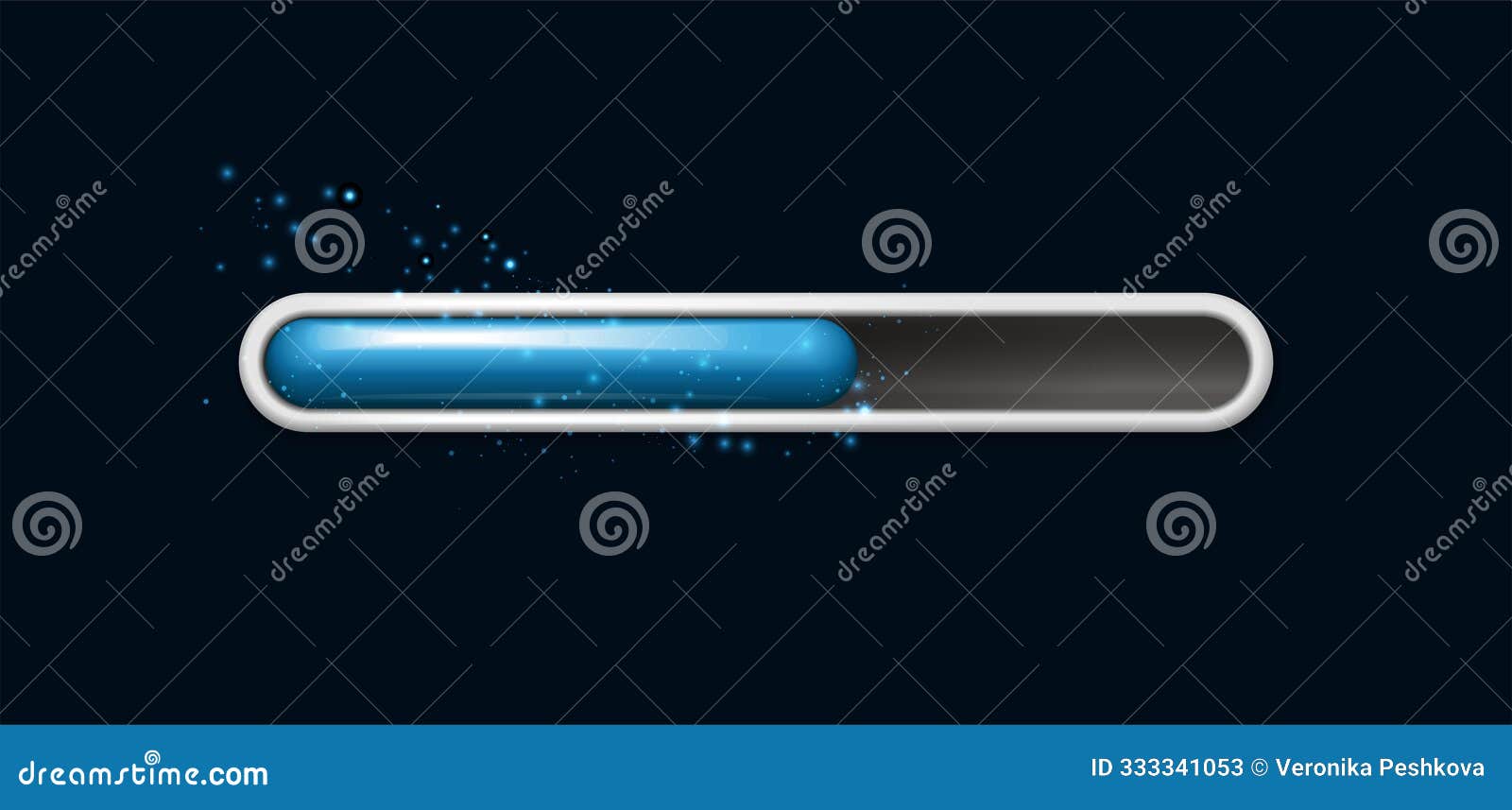 3d Realistic Vector Icon Illustration. Blue Progress Bar, Element for ...