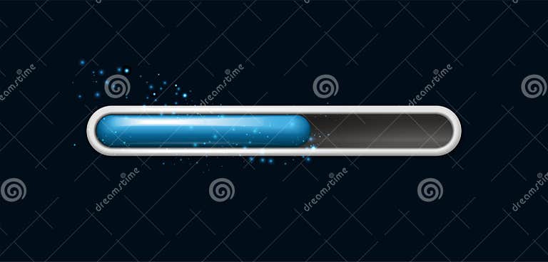 3d Realistic Vector Icon Illustration. Blue Progress Bar, Element for ...