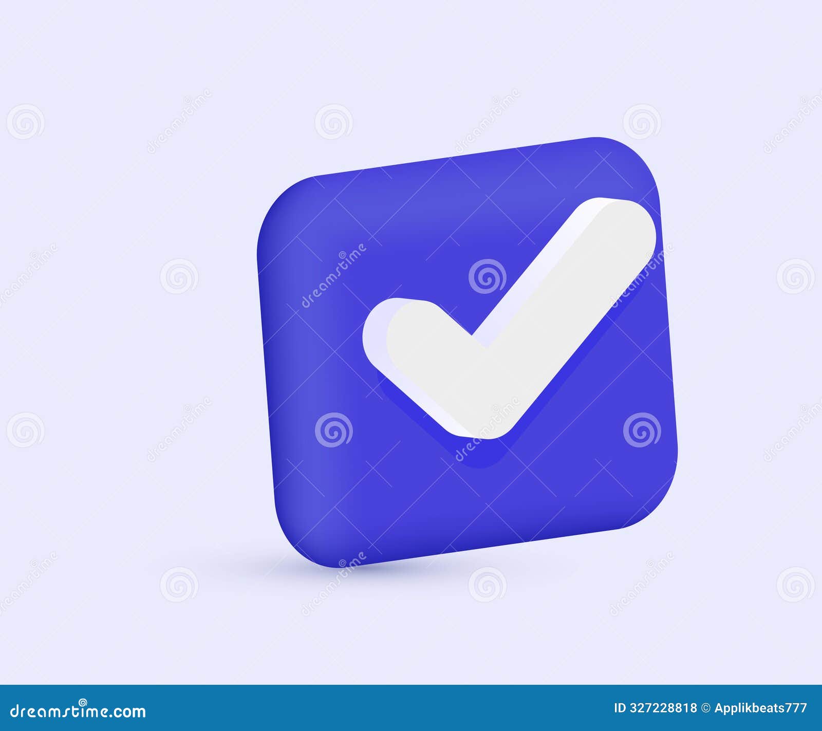 3d Realistic Icon Purple Check Mark Isolated on Vector Design Stock ...