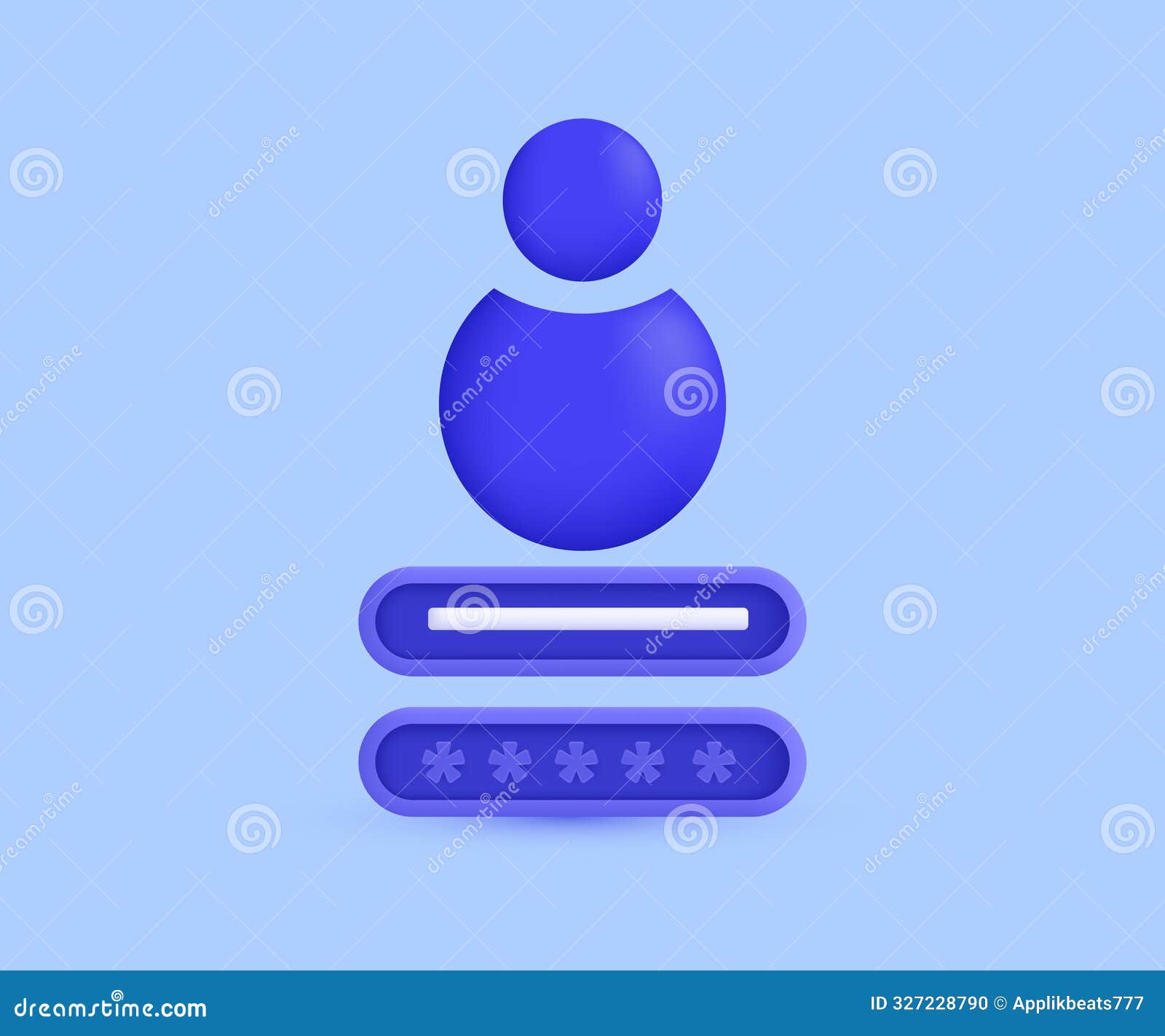 3d Realistic Icon Purple User Login Form Page Browser Vector Design ...