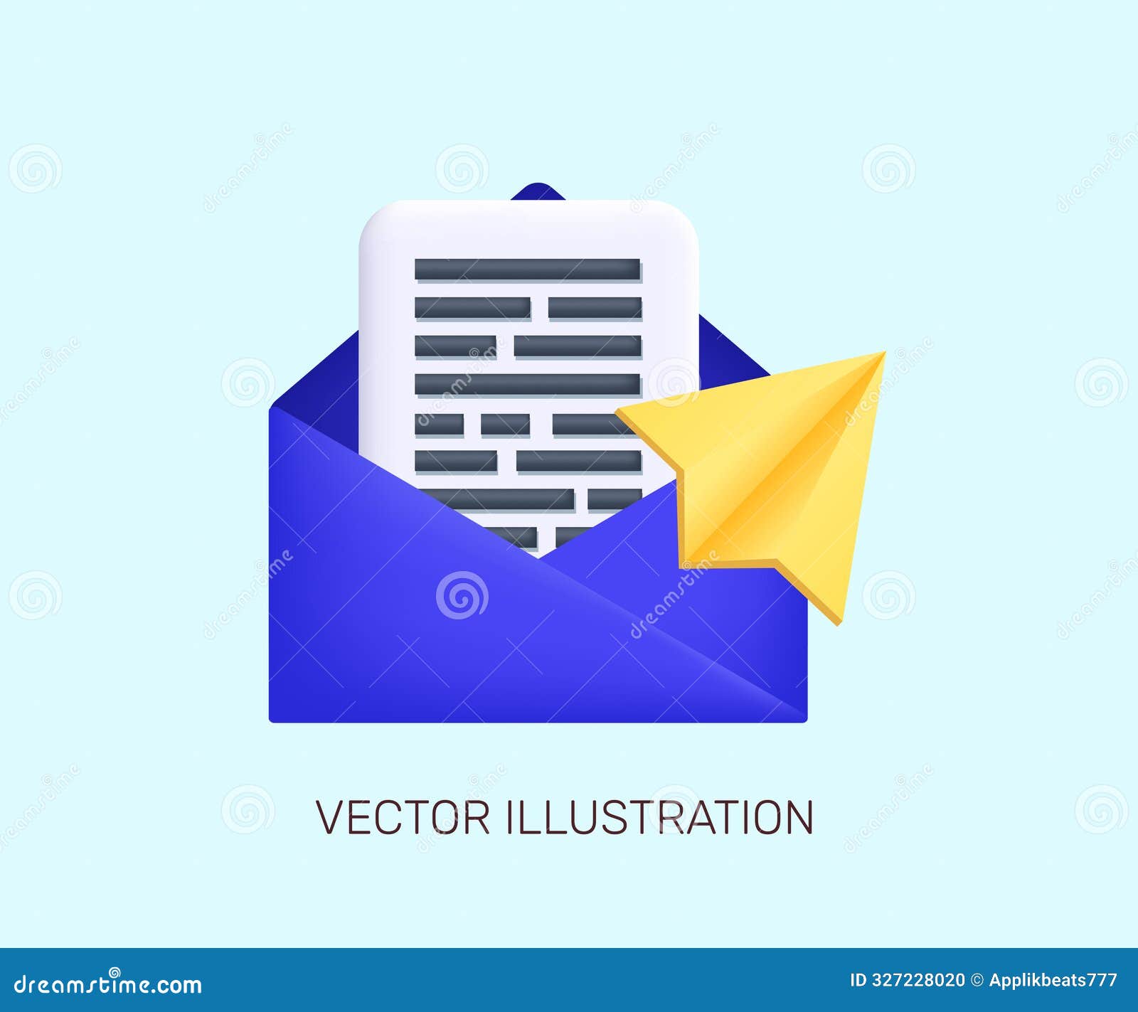 3d Realistic Icon Send Email Notification Unread Mail Vector Design ...