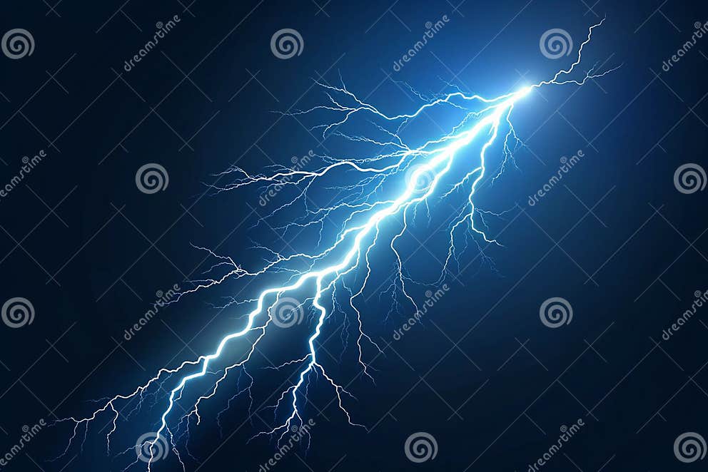 3d Realistic Lightning Bolt Vector Illustration Stock Illustration ...