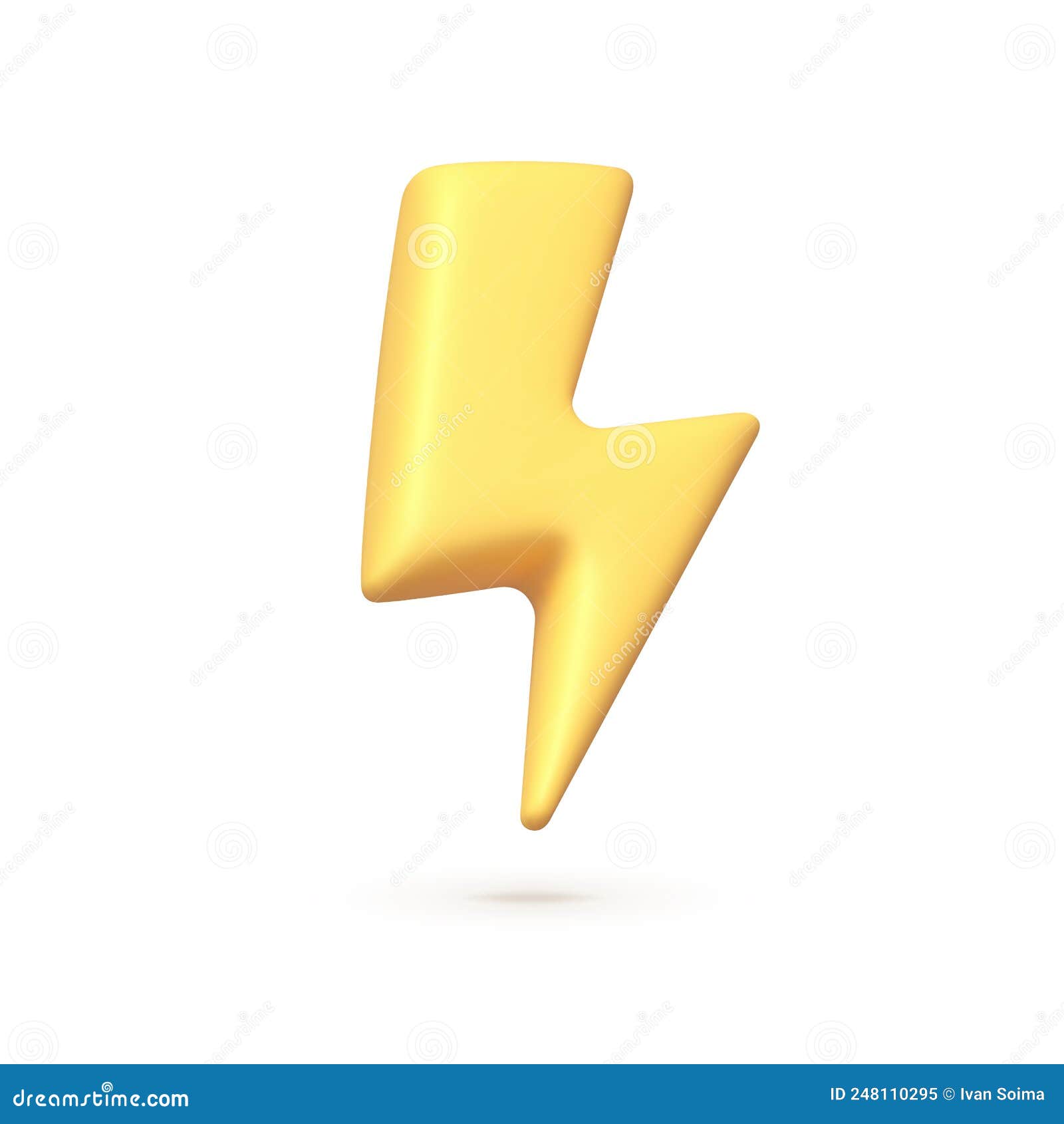 3d Realistic Lightning Bolt Vector Illustration. Bolt 3d, Great Design ...