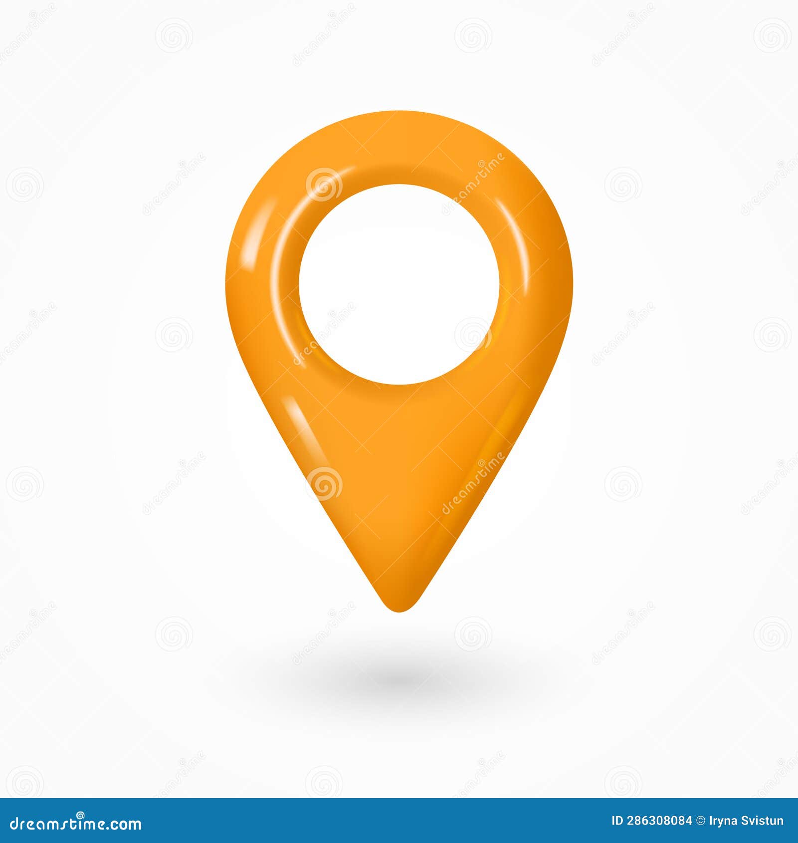 3D Realistic Location Orange Map Pin Gps Pointer Markers Vector ...