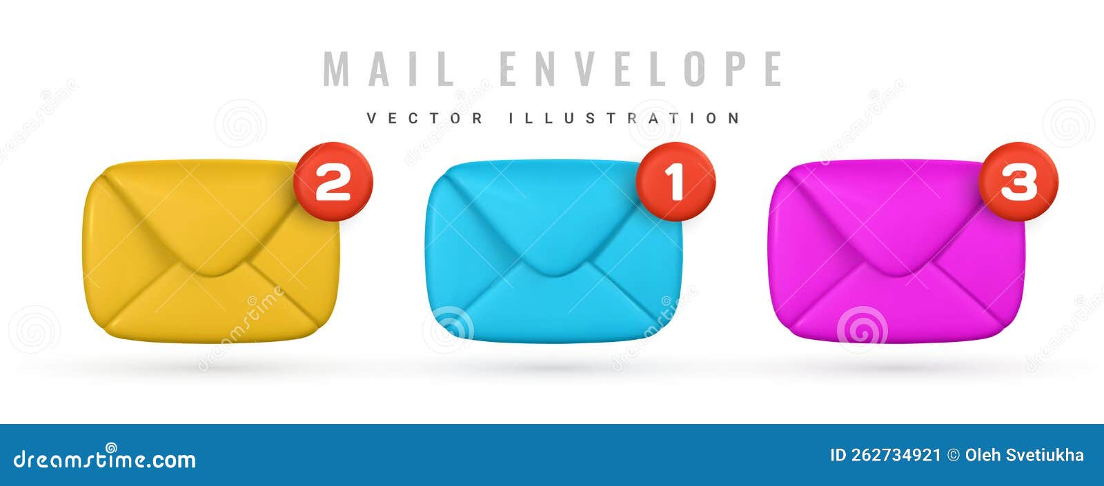 3d Realistic Mail Envelope Icon. Incoming Mail Notify. Online Email ...