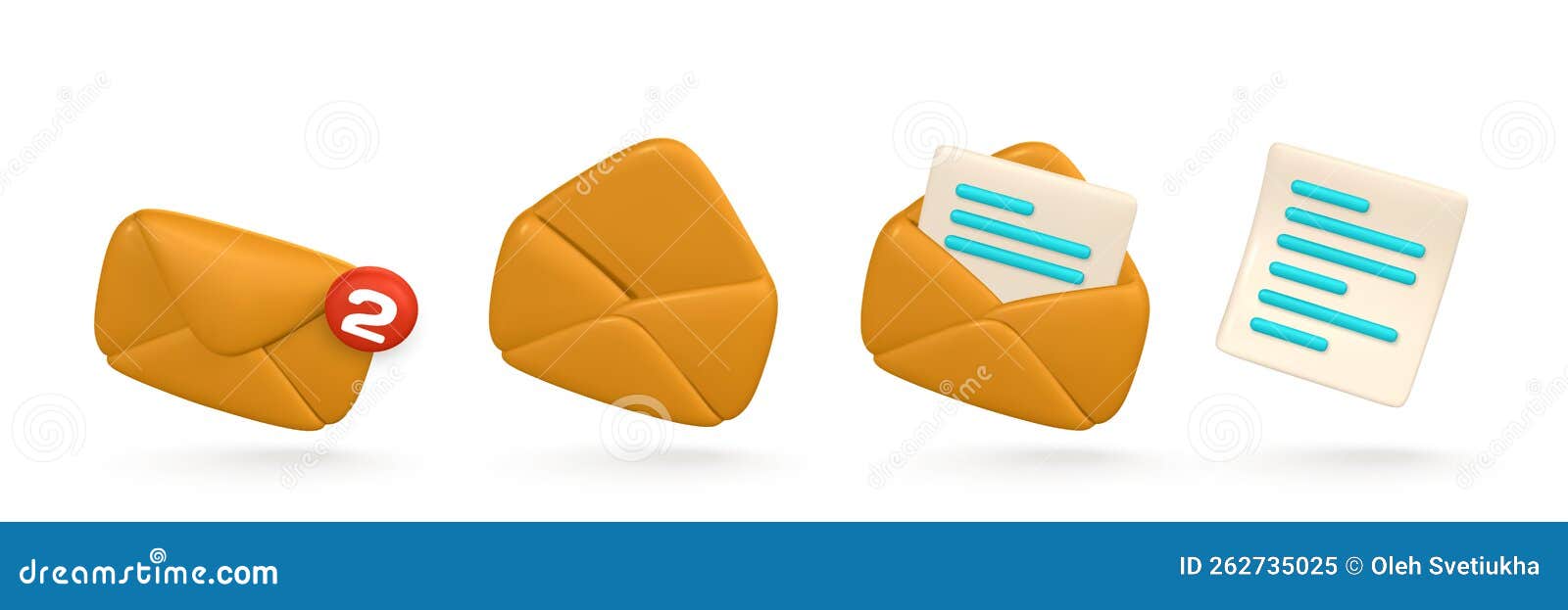 3d Realistic Mail Envelope Icon. Incoming Mail Notify. Online Email ...