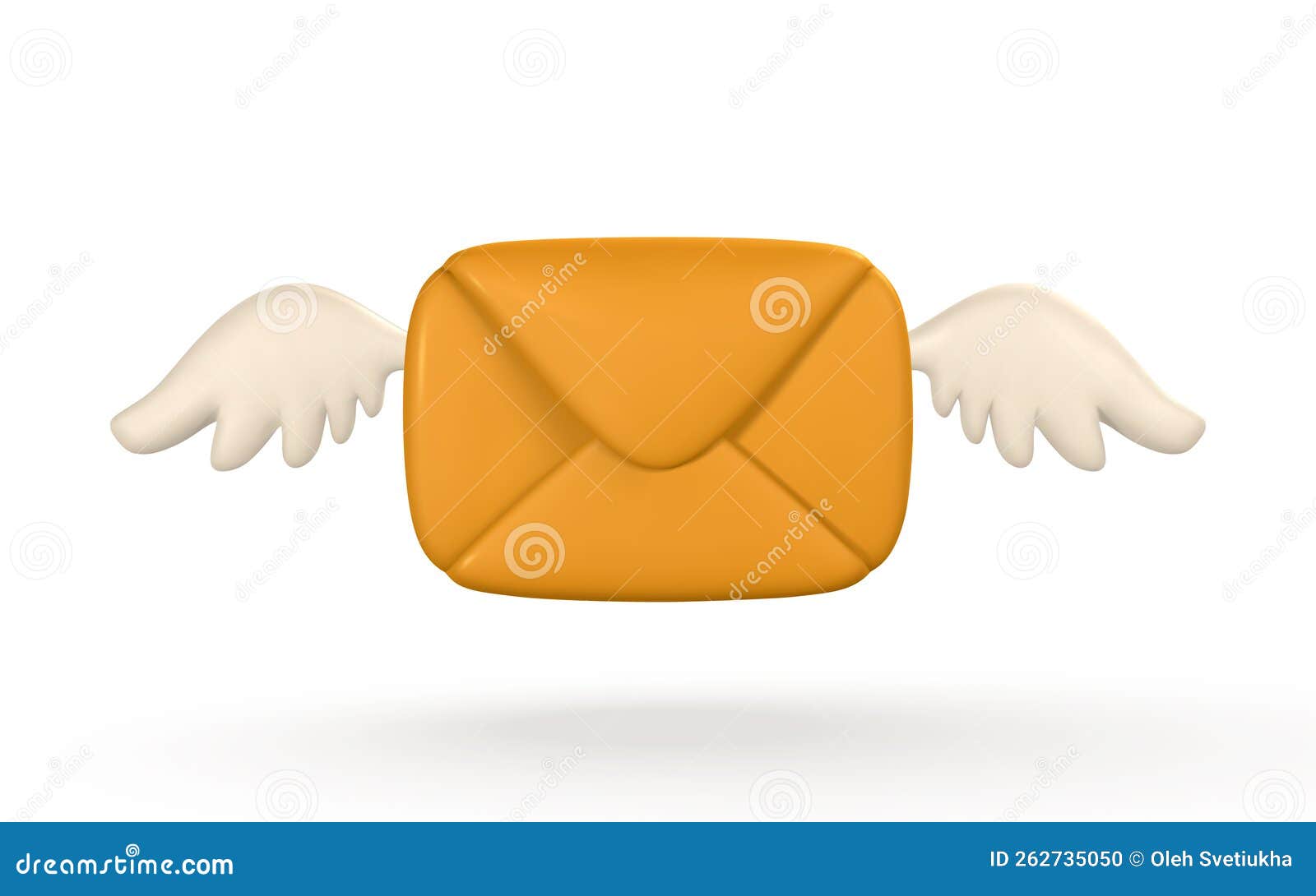 3d Realistic Mail Envelope with Wings in Cartoon Minimal Style. Vector ...