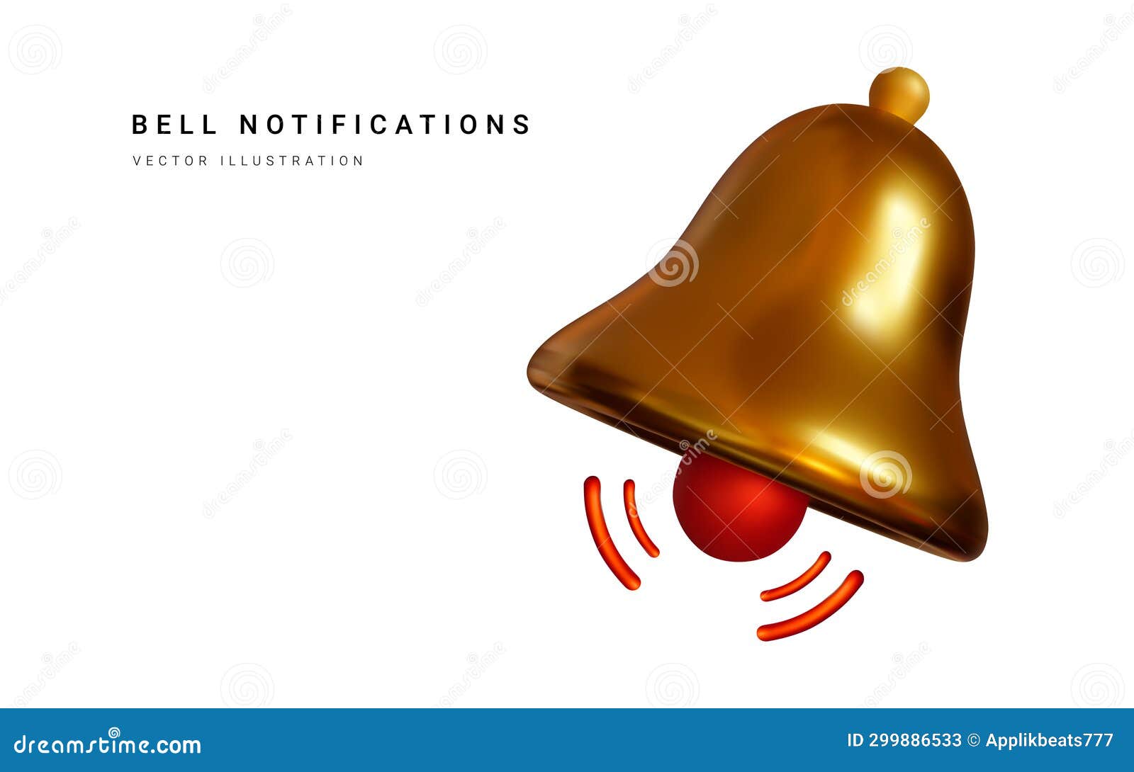 3d Realistic Notification Bell . Vector Illustration Stock Vector ...