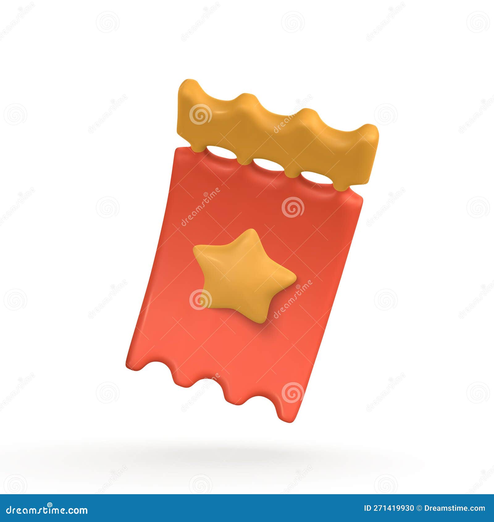 3d Realistic Paper Ticket or Coupon in Plastic Cartoon Style. Vector ...