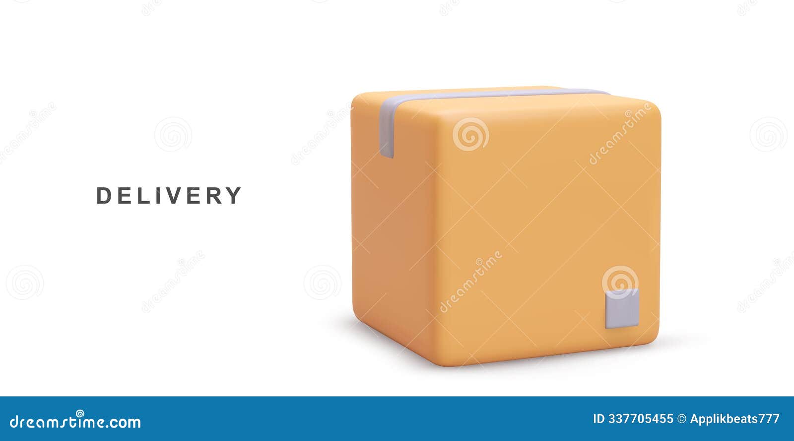 3d Realistic Parcel Cardboard Box. Vector Illustration Stock ...