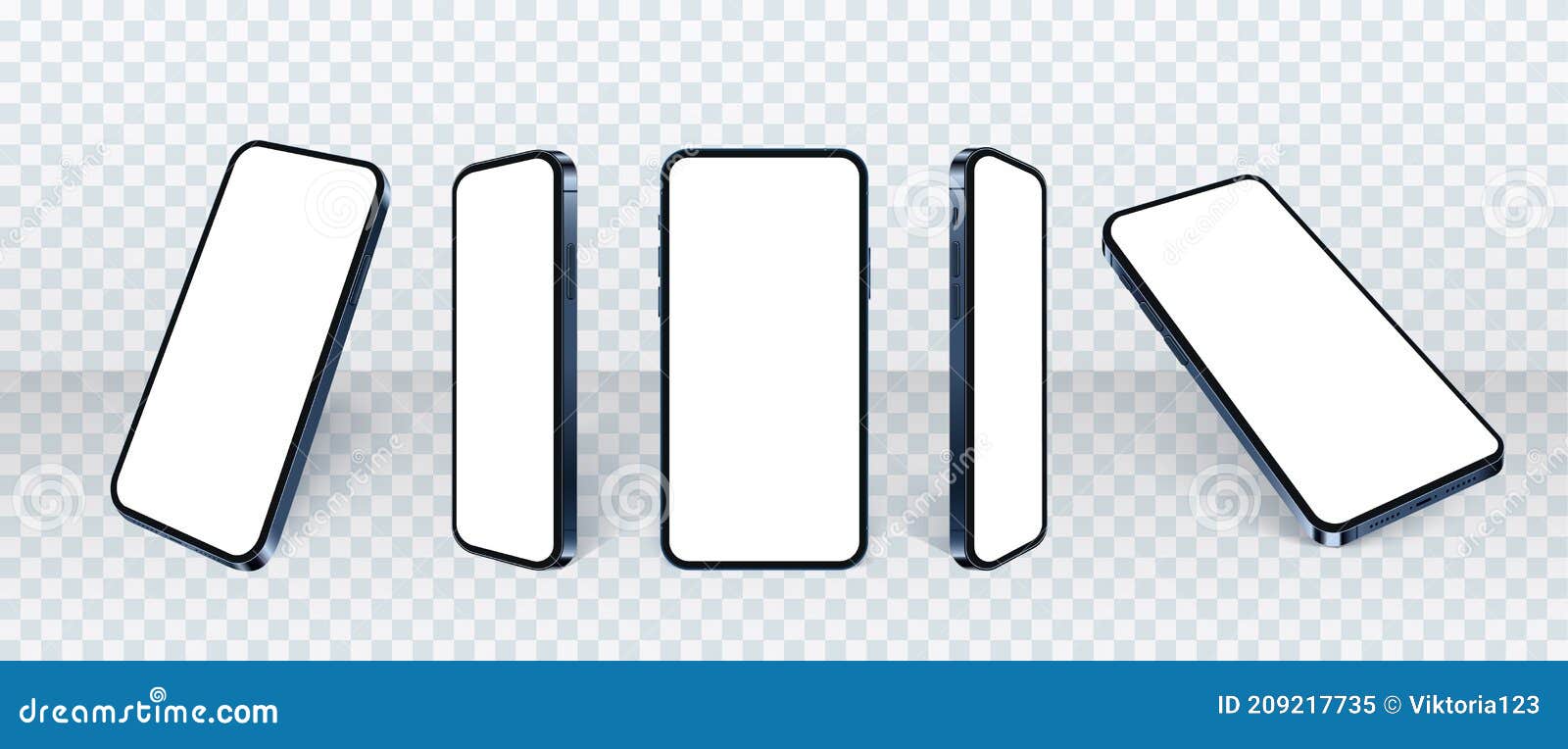 3d Realistic Phone Mockup, Set of Different Angles Mobile Smartphone ...