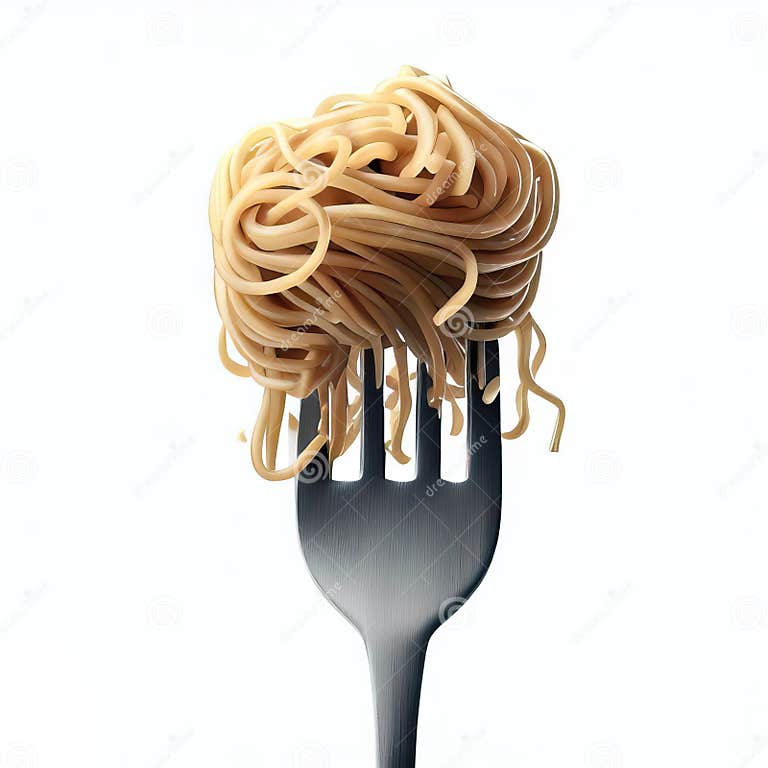 3D Realistic Photo Render of Spaghetti Strings with Vegetables Stock ...